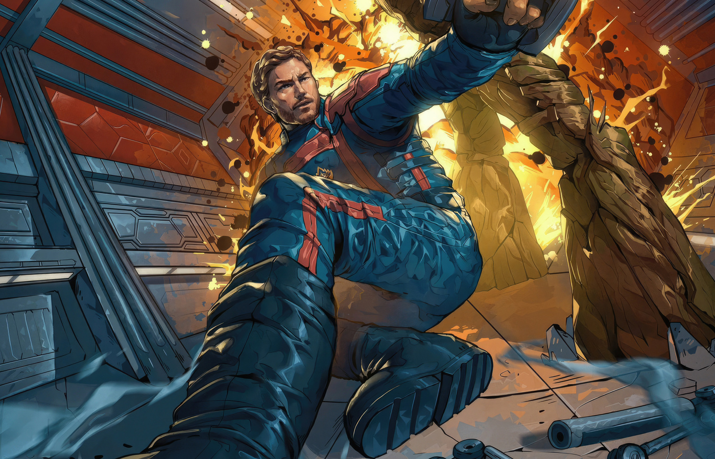 1400x900 Star Lord In Guardians Of The Galaxy Vol 3 Artwork Wallpaper ...