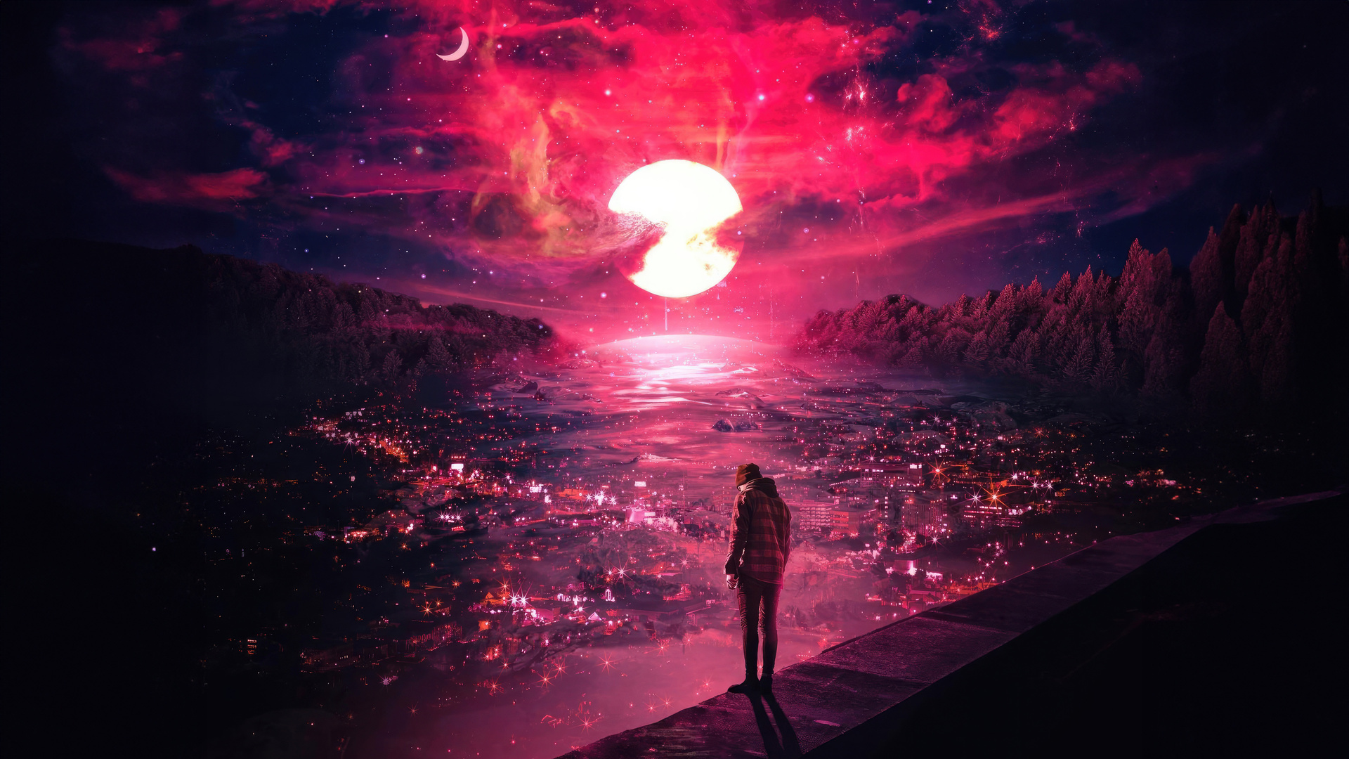 1920x1080 Starry Contemplation A Night Of Solitude Laptop Full HD 1080P ...