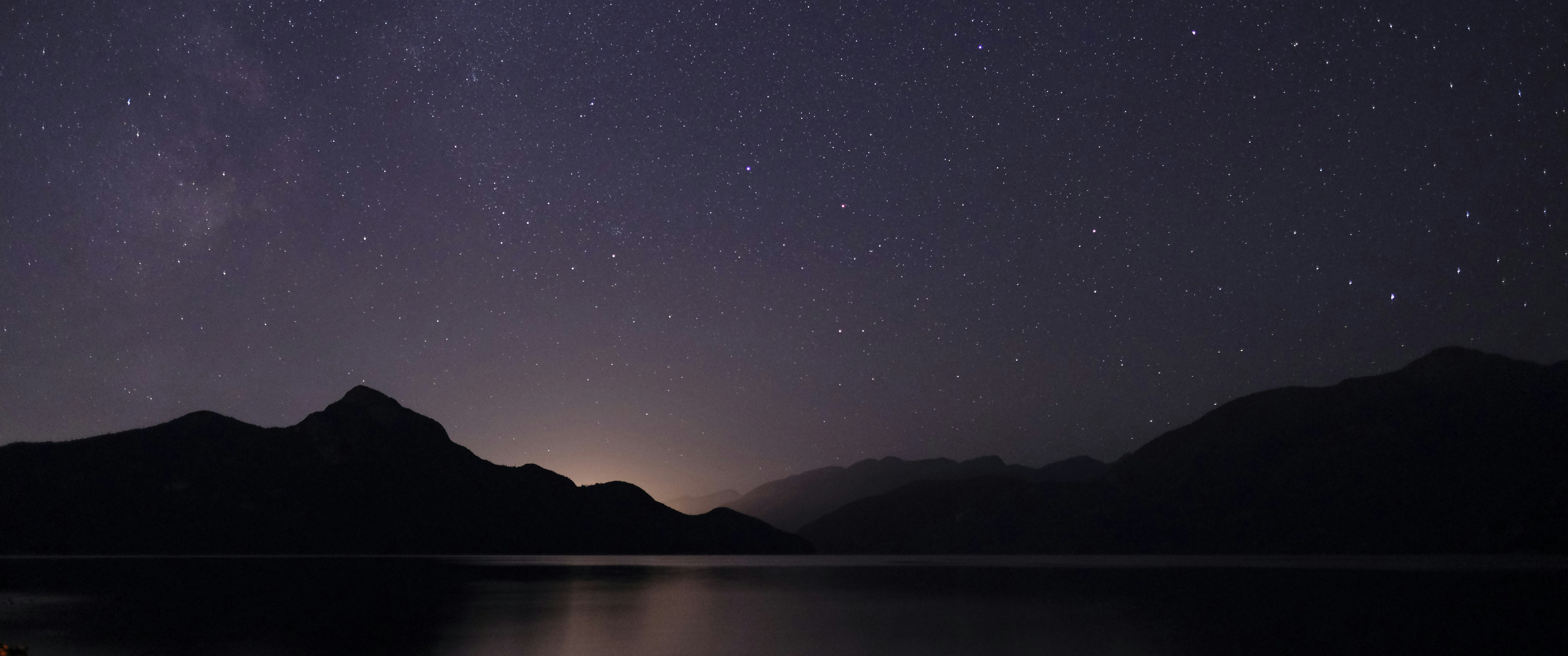 3440x1440 Starry Night Sky Over Calm Water UltraWide Quad HD 1440P ,HD ...