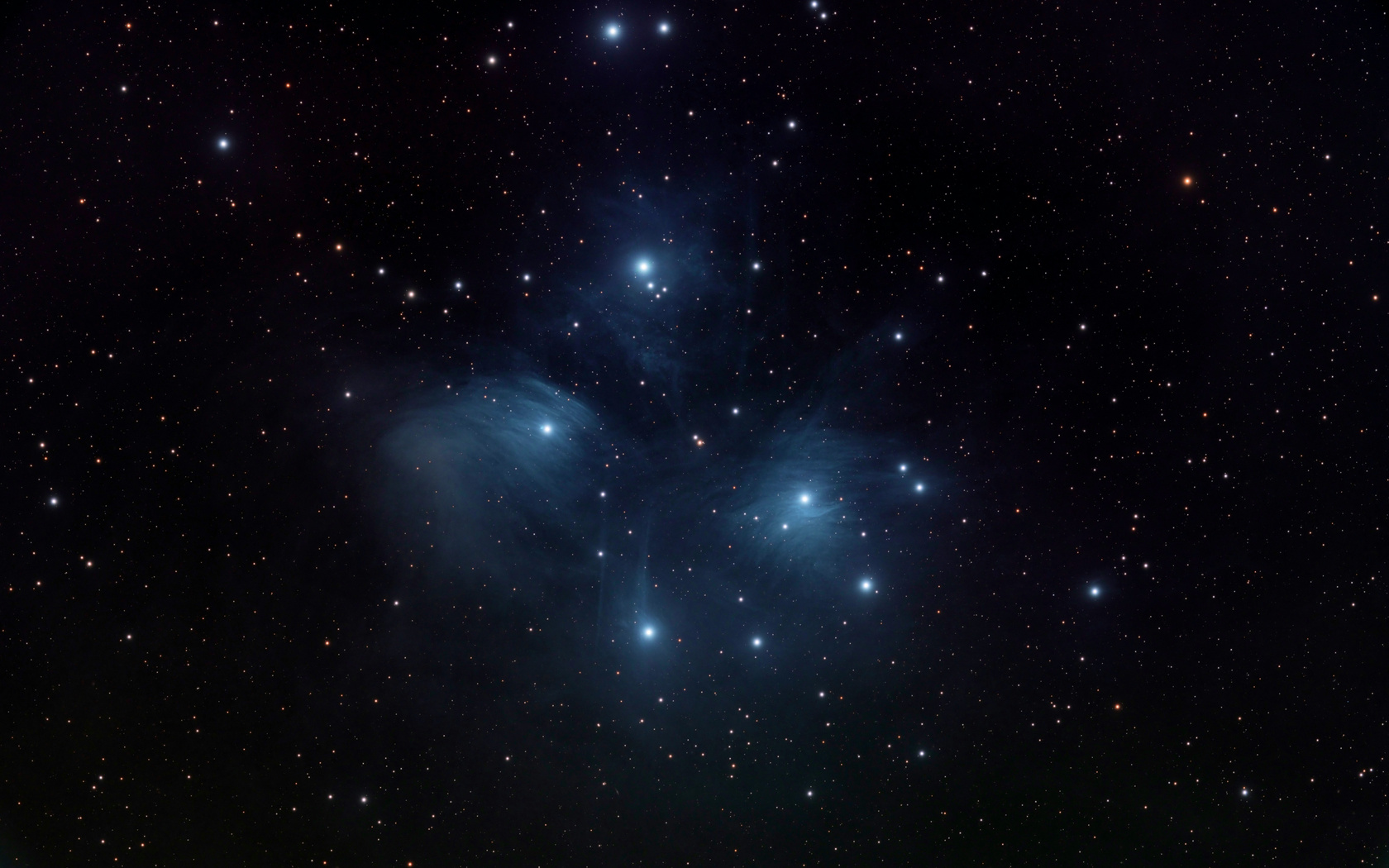 1680x1050 Stellar Cluster Illuminating The Night Sky Wallpaper ...