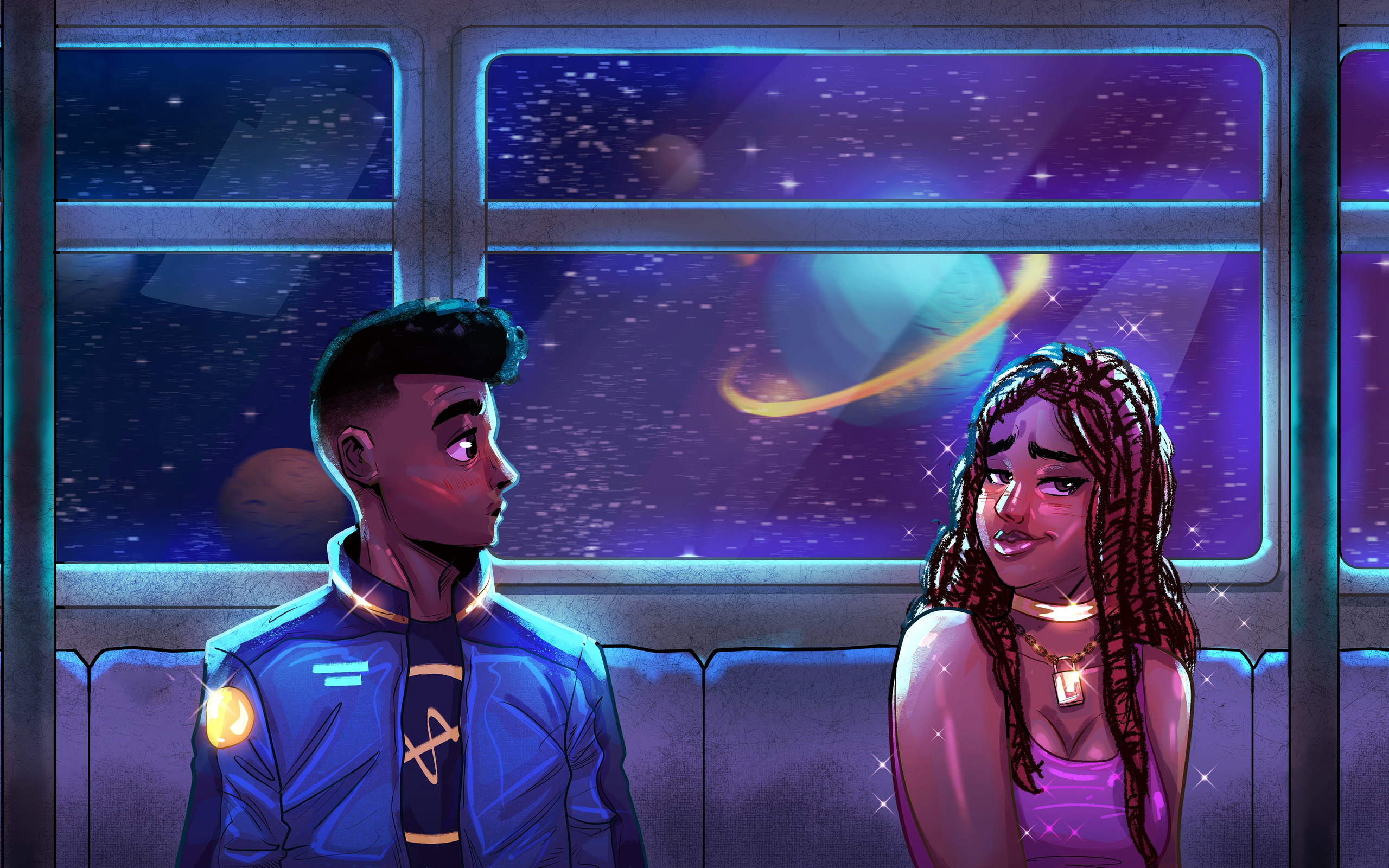 2560x1600 Stellar Journey Cosmic Love Story Wallpaper,2560x1600 ...