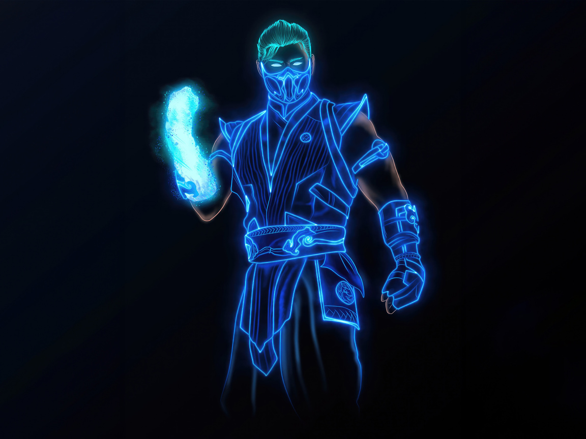 1152x864 Sub Zero Mortal Kombat Neon 5k Wallpaper,1152x864 Resolution ...