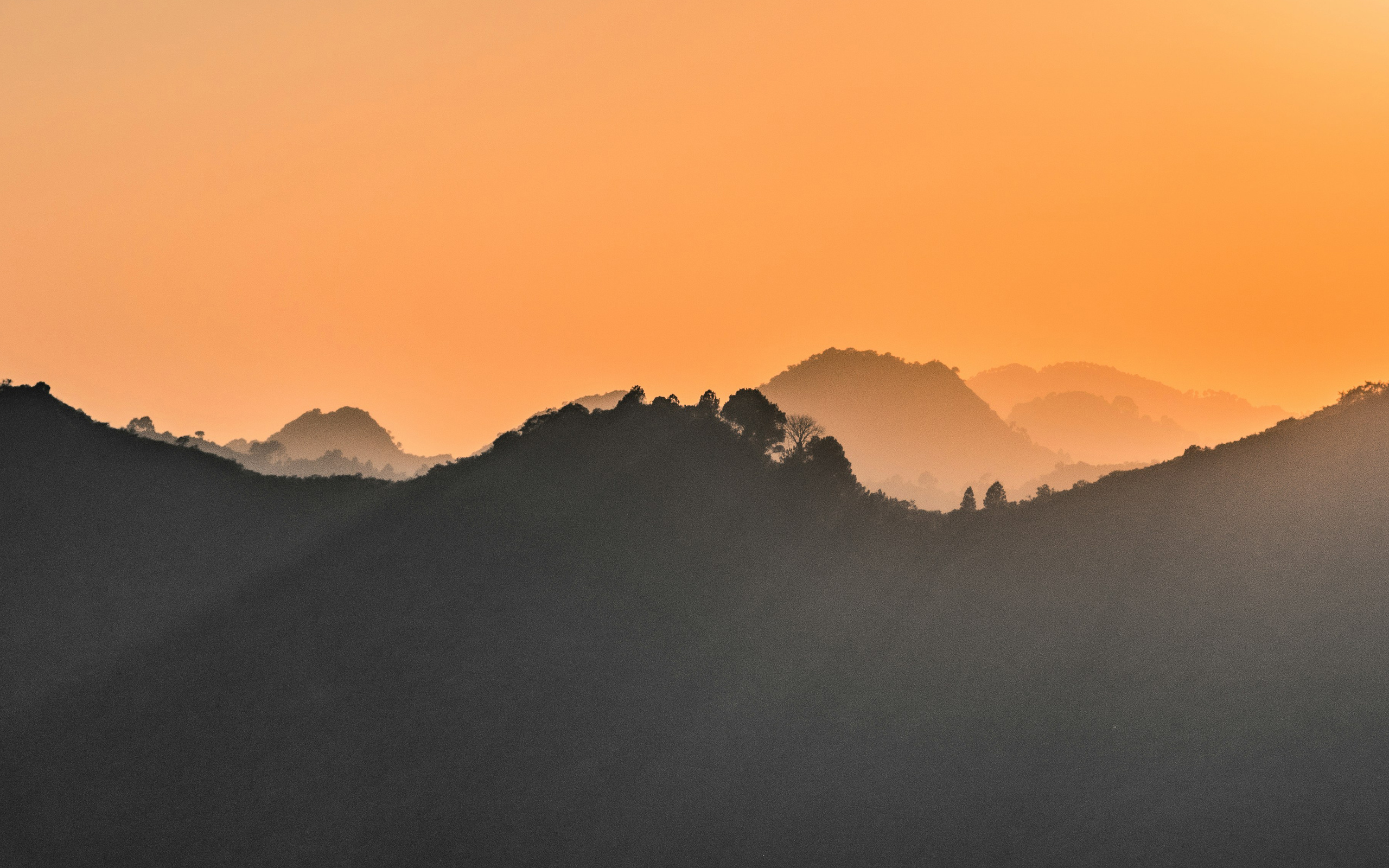 2560x1600 Sun Setting Over Mountain Range Wallpaper,2560x1600 ...
