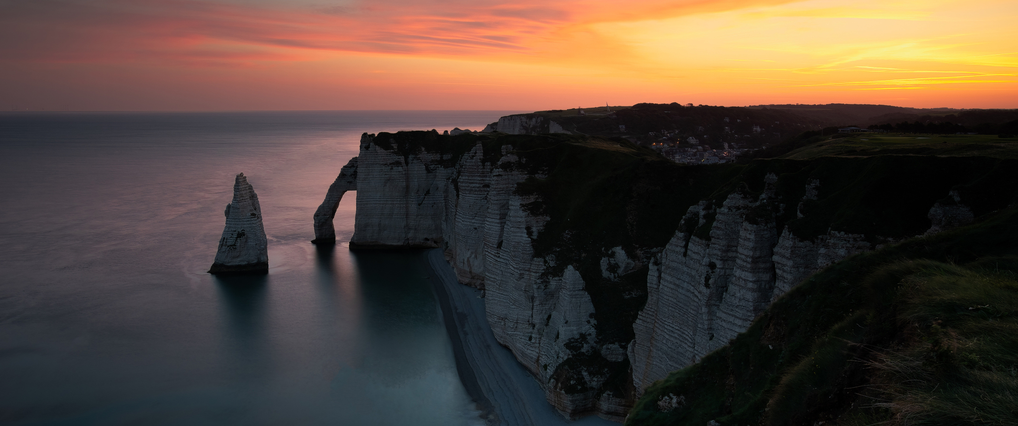 3440x1440 Sunrise In Etretat France UltraWide Quad HD 1440P ,HD 4k Wallpapers,Images,Backgrounds ...
