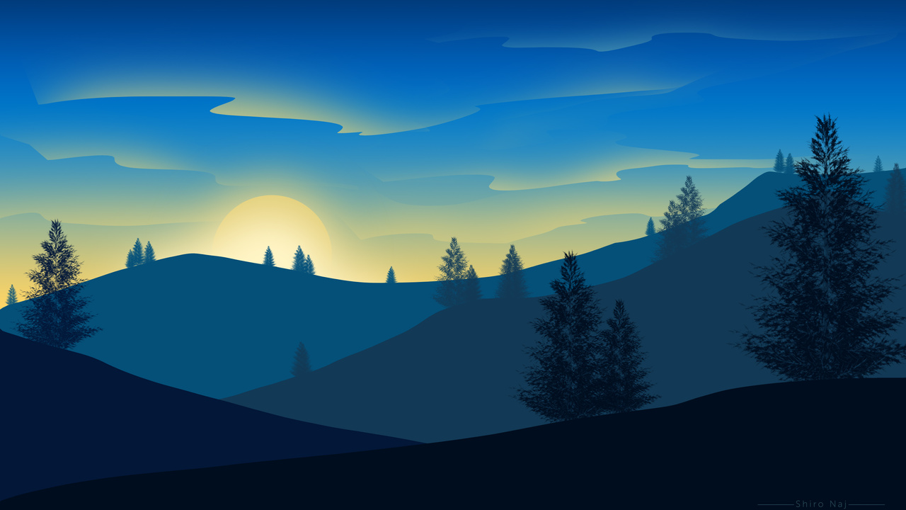 1280x720 Sunrise Landscape Minimalism 5k 720P ,HD 4k Wallpapers,Images ...