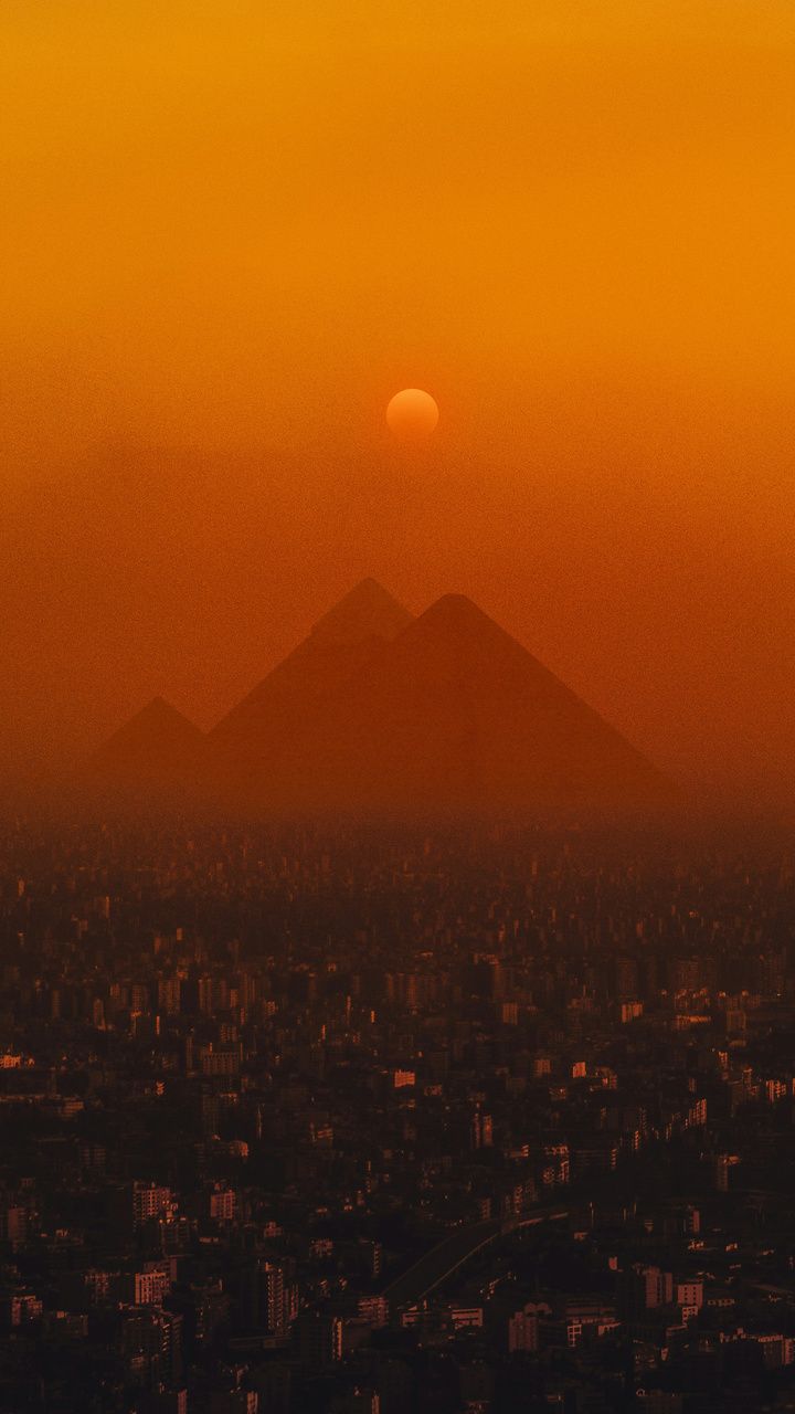 720x1280 Sunset At Pyramids Egypt Moto G,X Xperia Z1,Z3 Compact,Galaxy ...