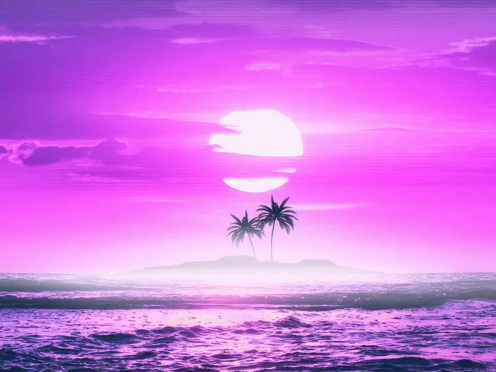 1600x1200 Sunset Beach Synthwave Wallpaper,1600x1200 Resolution HD 4k ...