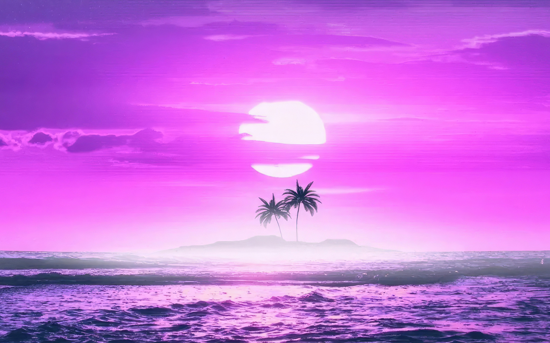 1920x1200 Sunset Beach Synthwave 1080P Resolution ,HD 4k Wallpapers ...