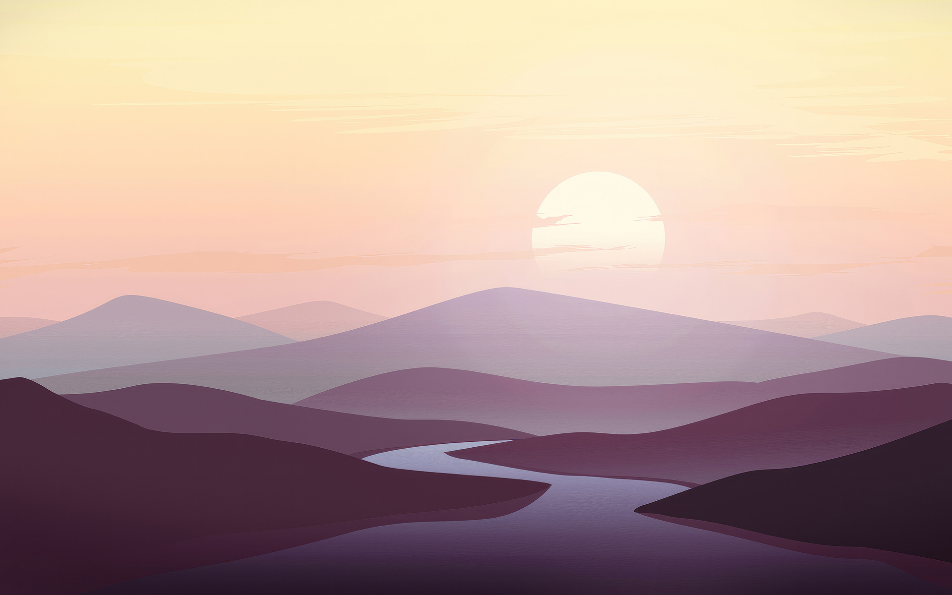 1920x1200 Sunset Hills Minimal 1080P Resolution ,HD 4k Wallpapers ...