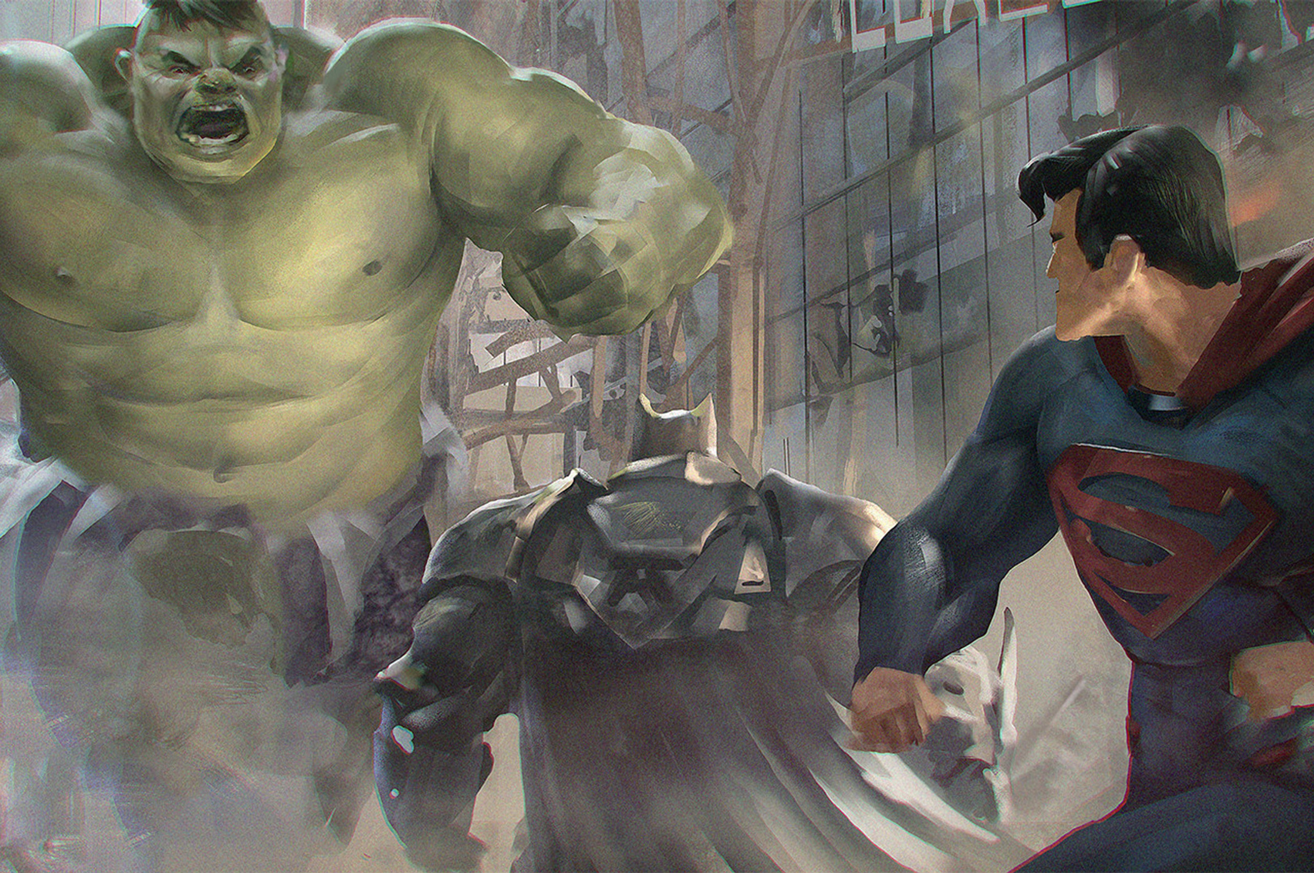 2560x1700 Superman And Batman Vs Hulk Artwork Chromebook Pixel ,HD 4k ...