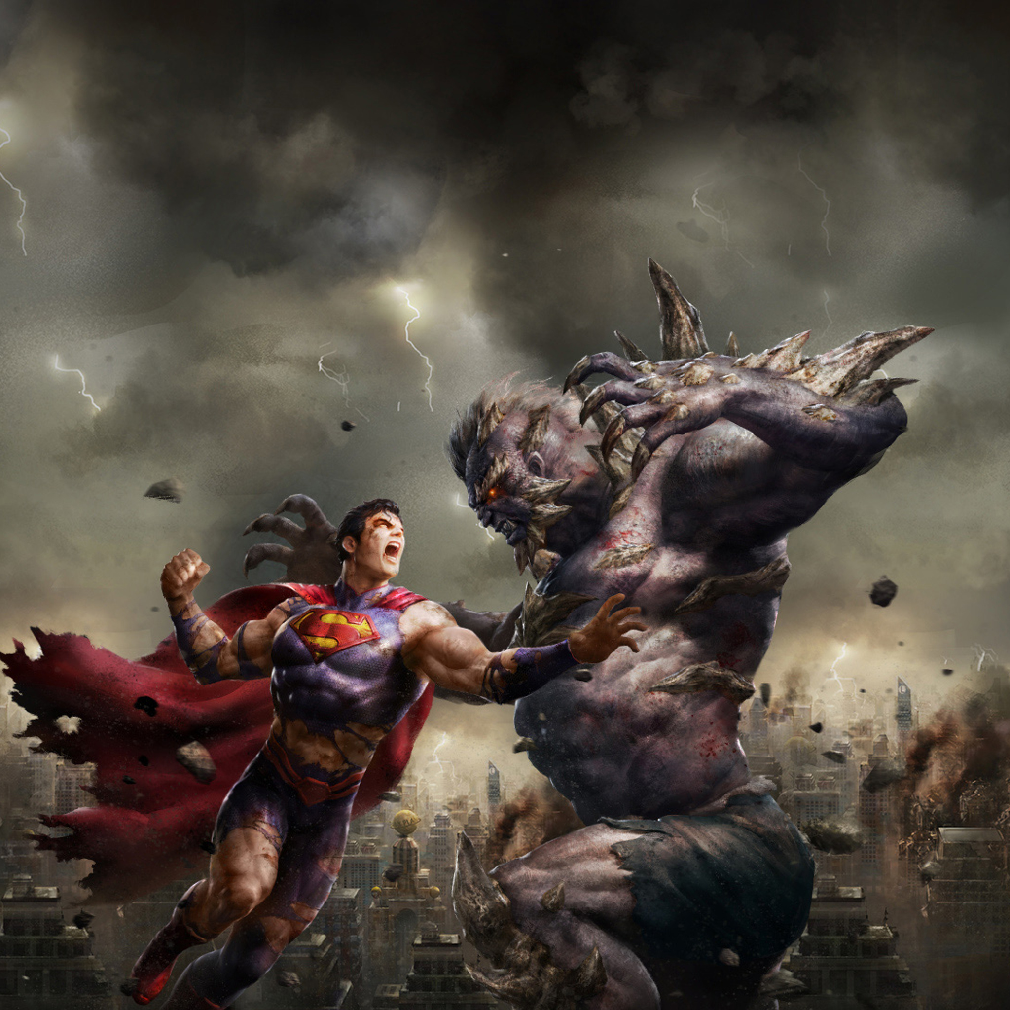 2048x2048 Superman And Demon Art Ipad Air ,HD 4k Wallpapers,Images ...