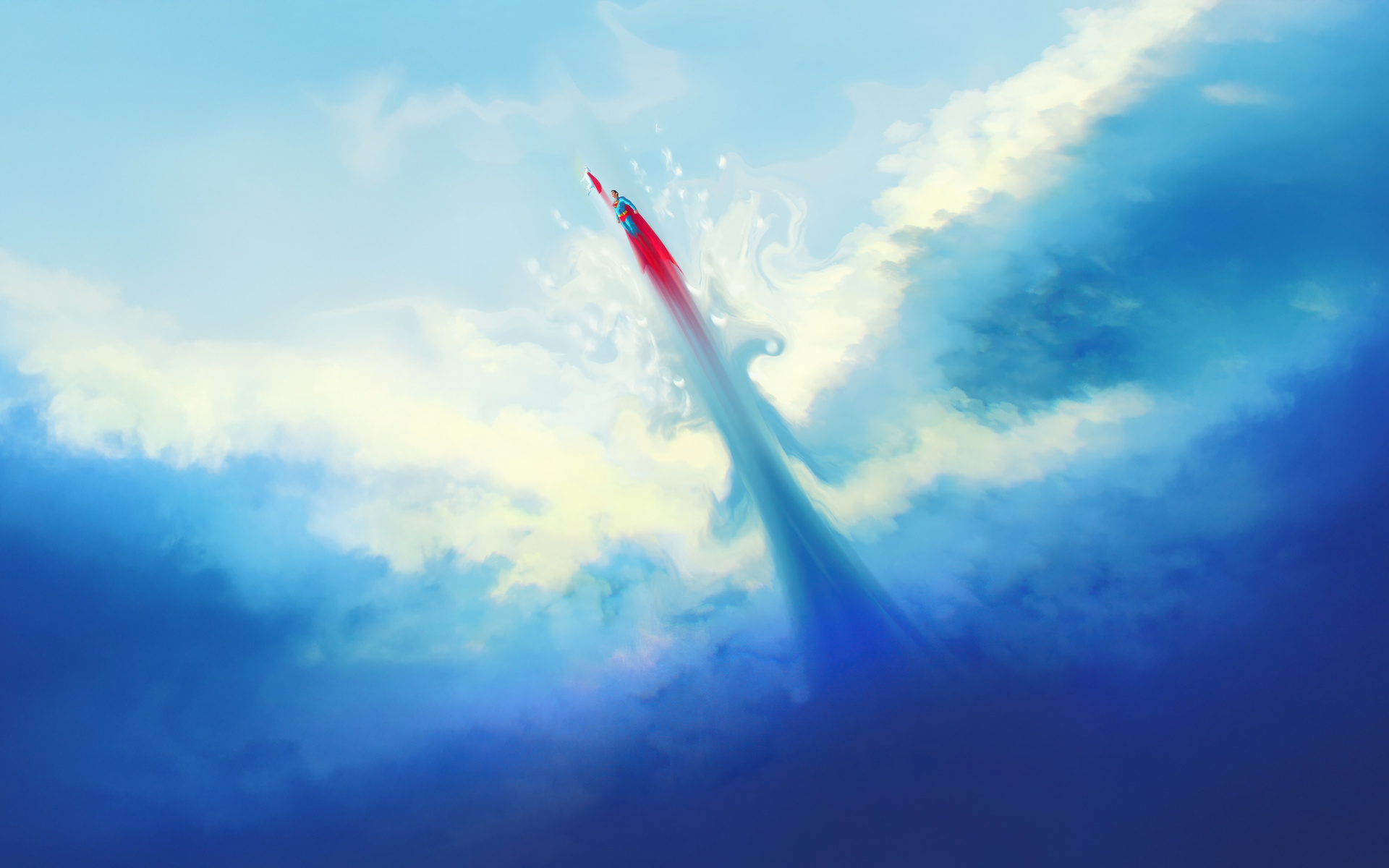 1920x1200 Superman And Krypto Flying Through The Clouds 1080P ...