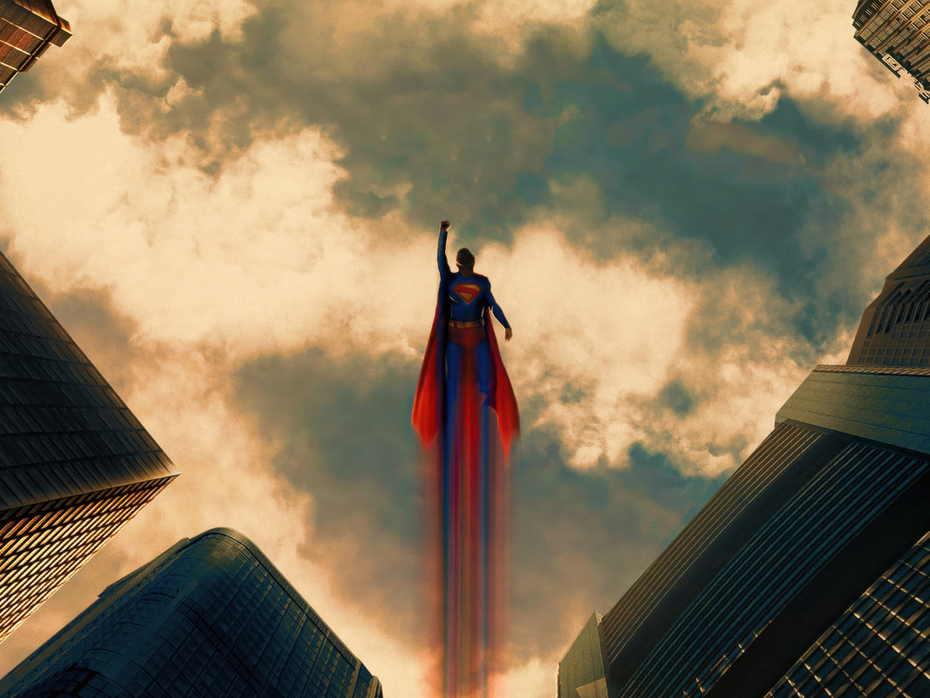 1024x768 Superman Flying Through Metropolis Wallpaper,1024x768 ...