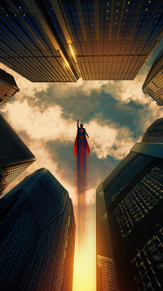 540x960 Superman Flying Through Metropolis Wallpaper,540x960 Resolution ...