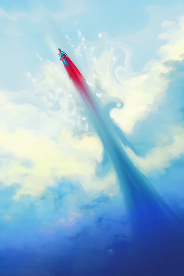 640x960 Superman Flying Through The Clouds iPhone 4, iPhone 4S ,HD 4k Wallpapers,Images ...