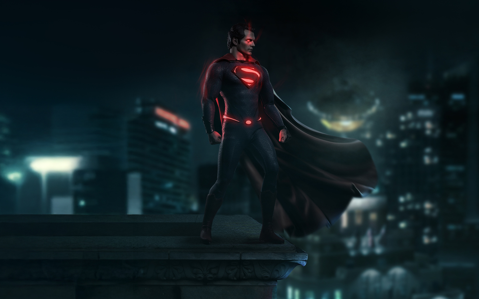 1680x1050 Superman Night Guardian Over Metropolis Wallpaper,1680x1050 ...
