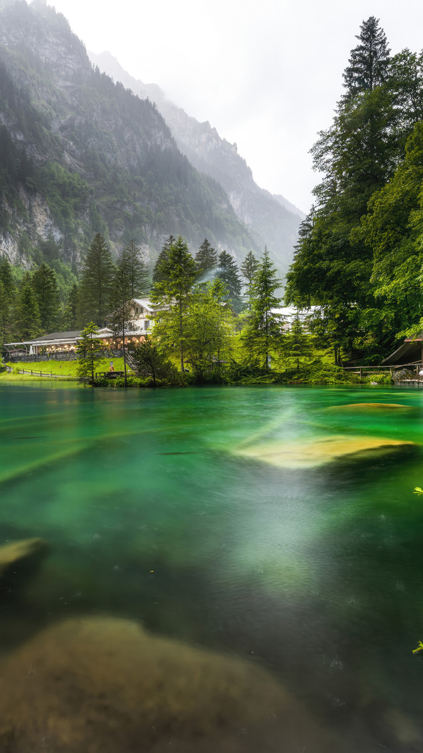 1440x2560 Switzerland Mountains Lake Scenery Blausee Alps Samsung ...