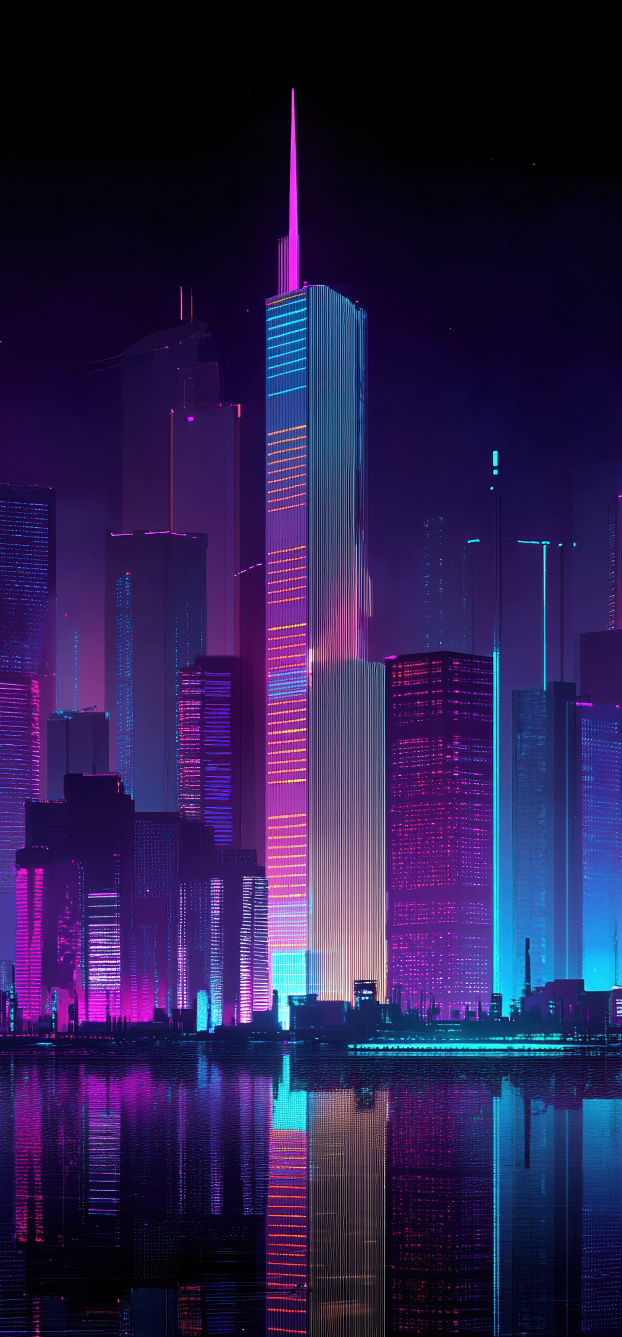 1242x2668 Synthwave City Of Lights Iphone XS MAX ,HD 4k Wallpapers ...