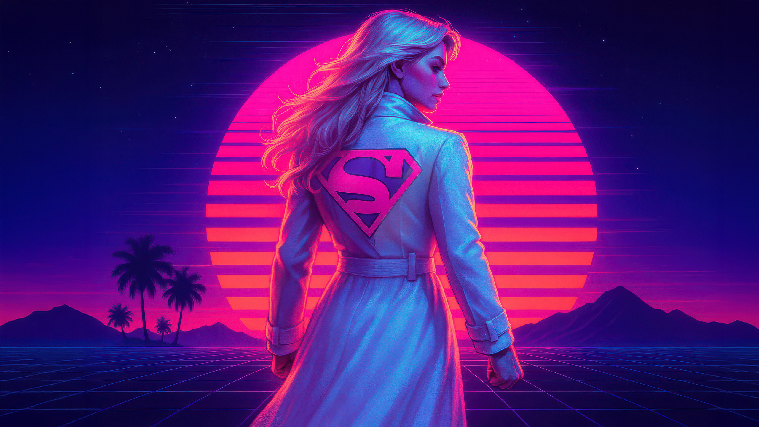 2560x1440 Synthwave Supergirl 1440P Resolution ,HD 4k Wallpapers,Images ...