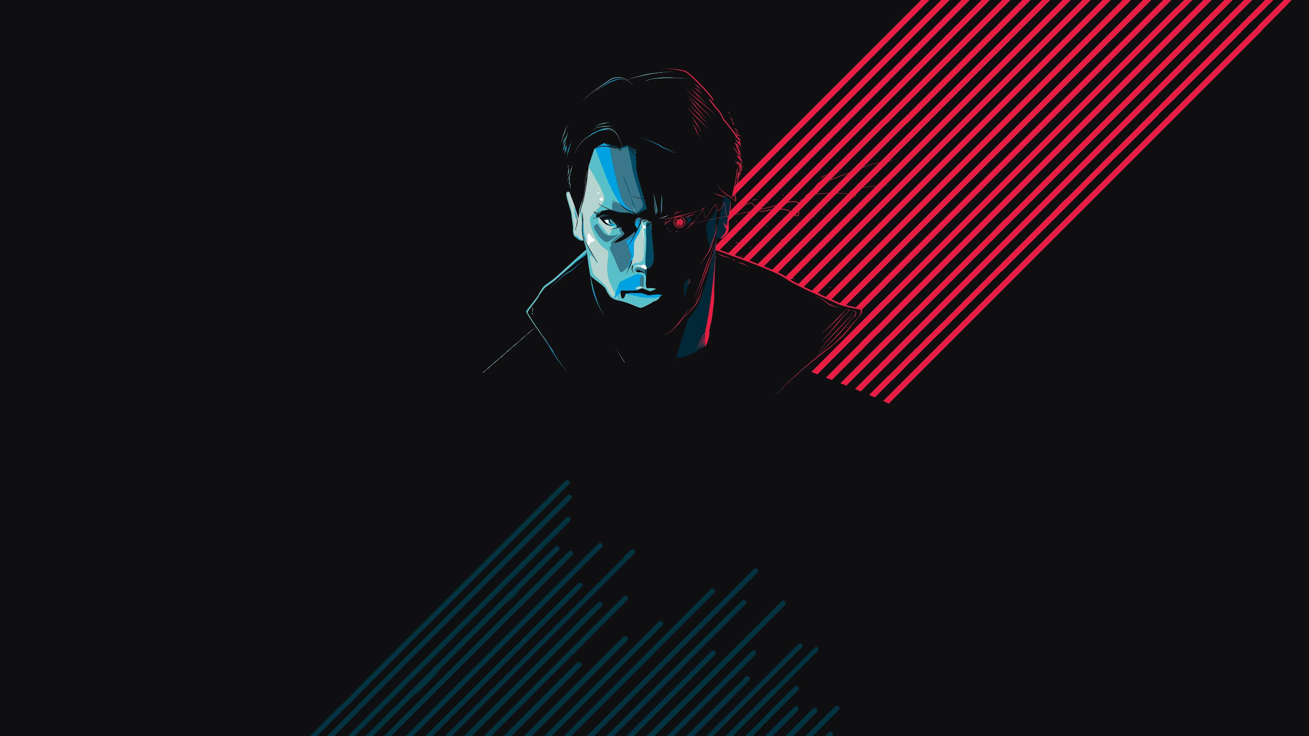 2560x1440 Terminator Minimalist Arnold Schwarzenegger 4k 1440P ...