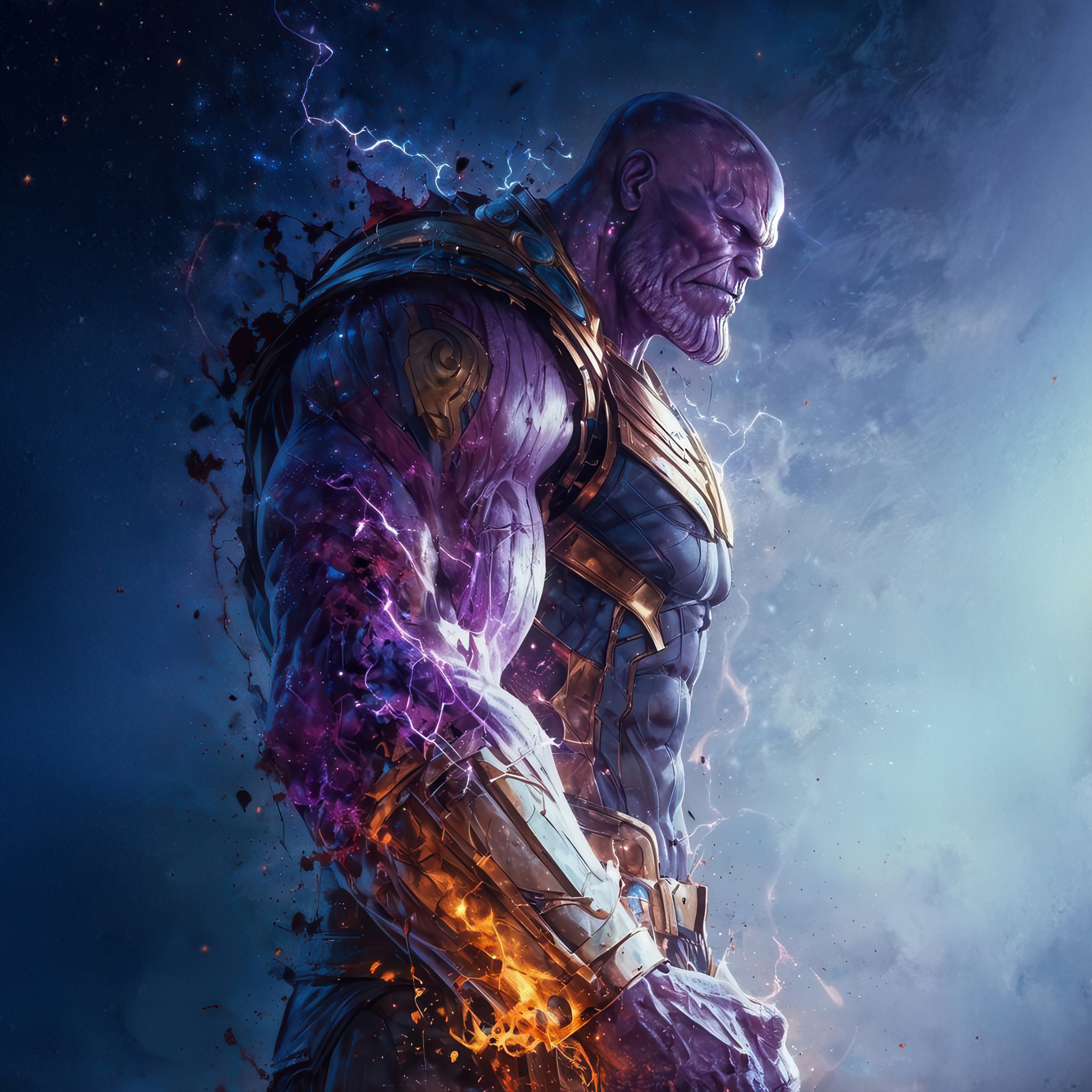 2048x2048 Thanos Strength Behind The Smile Ipad Air ,HD 4k Wallpapers ...