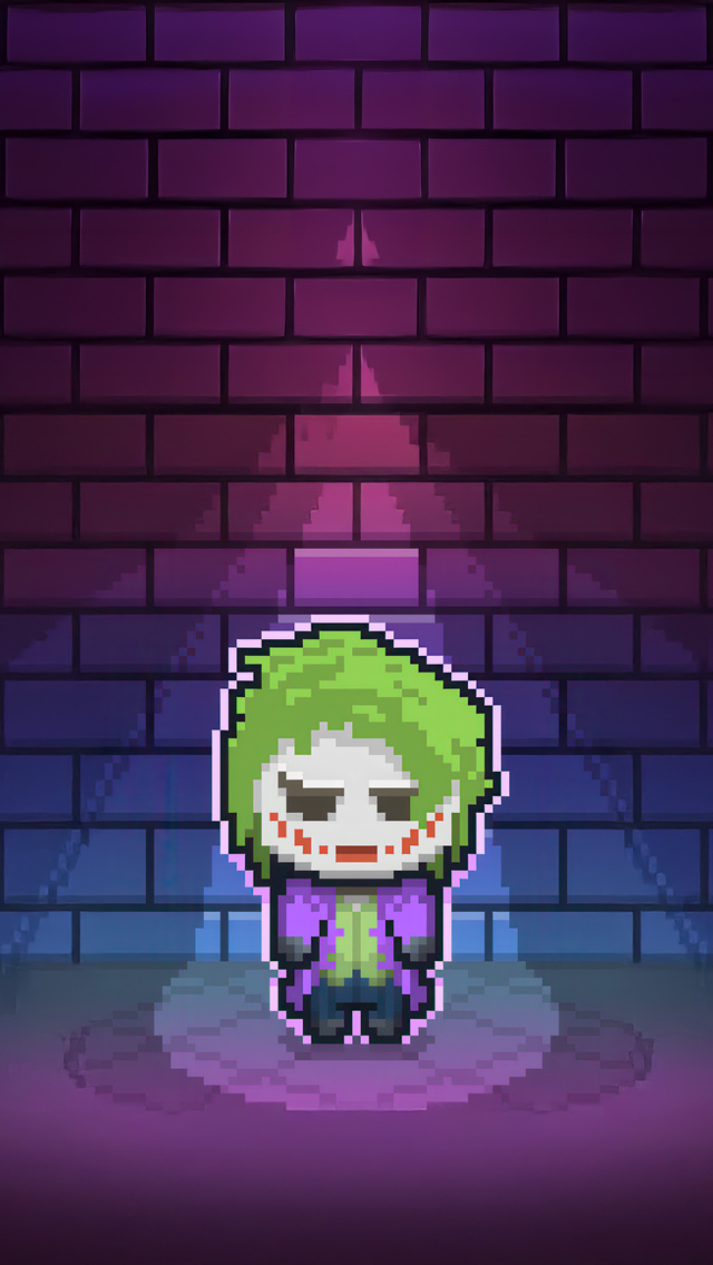 640x1136 The 8 Bit Joker iPhone 5,5c,5S,SE ,Ipod Touch ,HD 4k Wallpapers,Images,Backgrounds ...