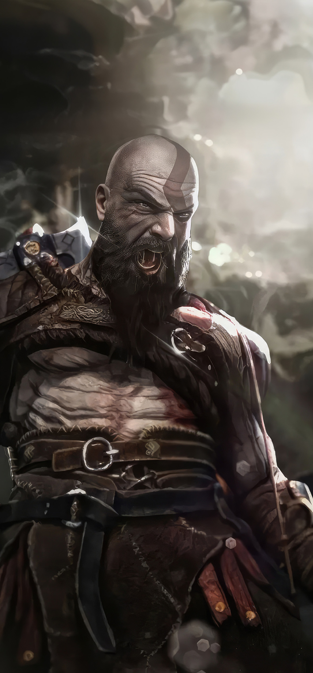 1242x2668 The Angry Kratos God Of War 5k Iphone XS MAX ,HD 4k ...