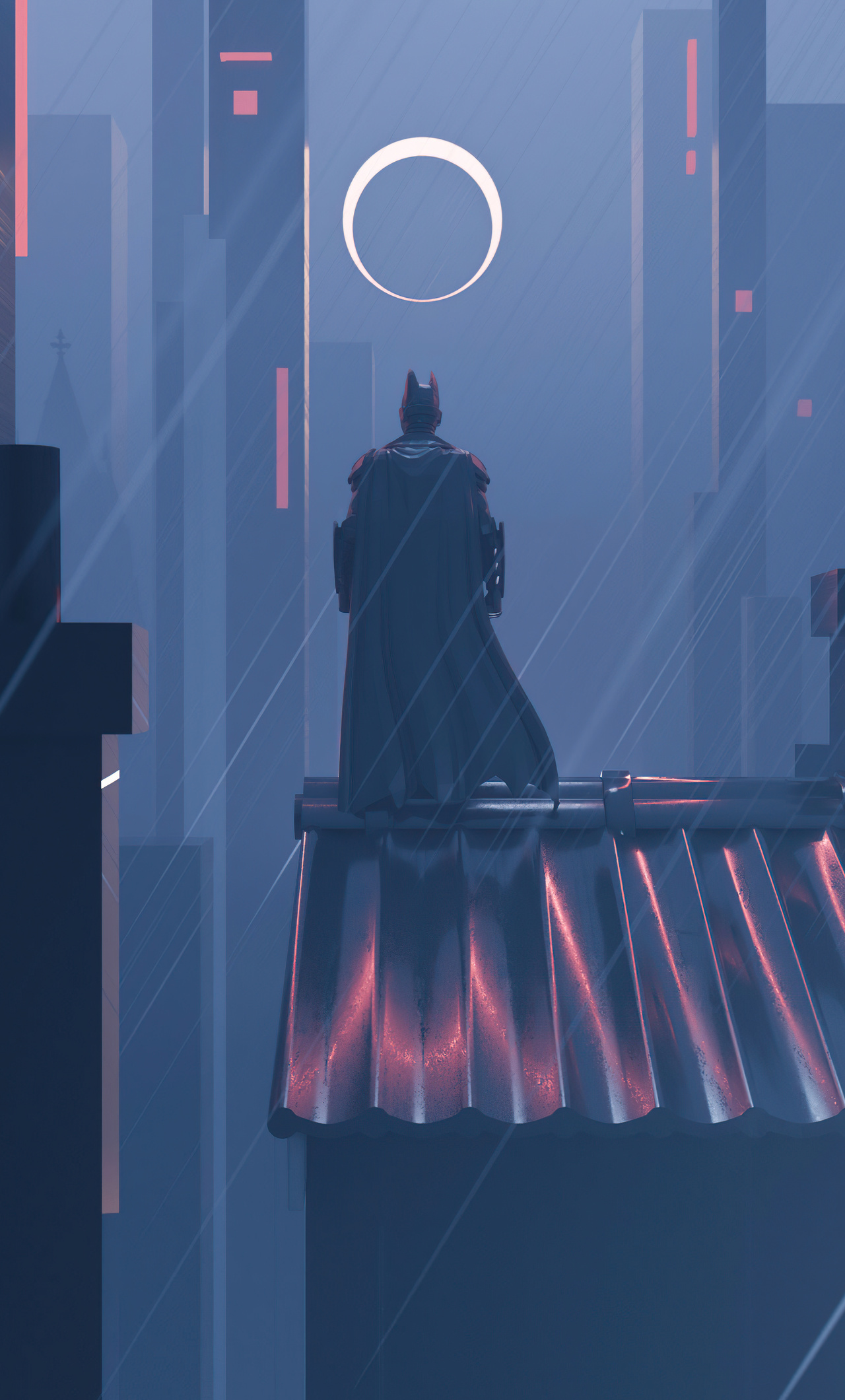 1280x2120 The Bat And Gotham Moon iPhone 6+ ,HD 4k Wallpapers,Images ...