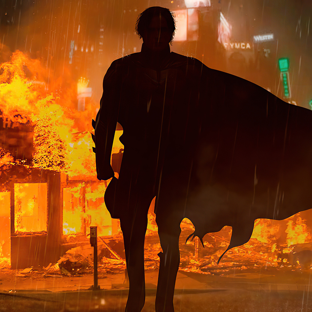 1024x1024 The Batman Fire Walk 2022 1024x1024 Resolution HD 4k ...