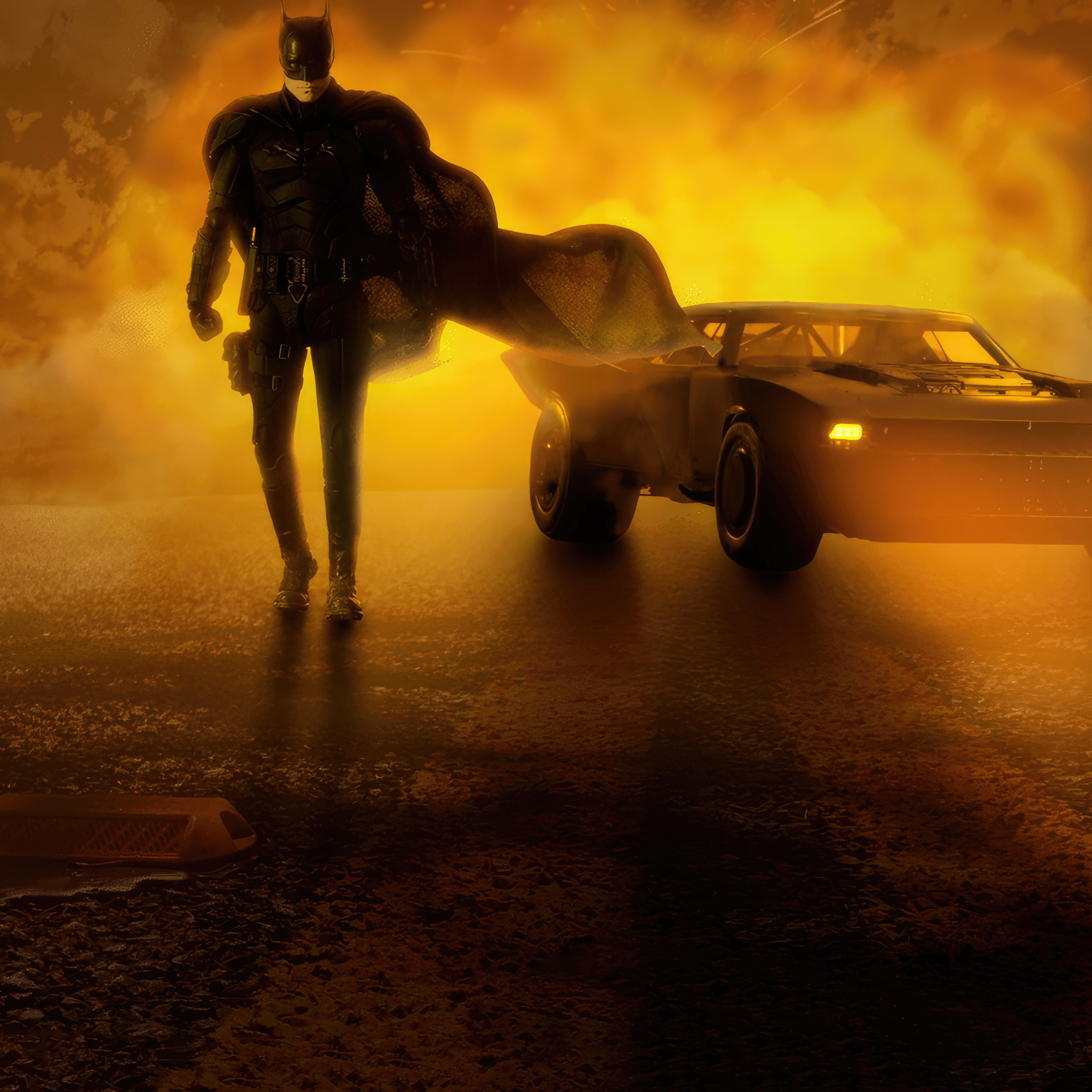 2048x2048 The Batman Walking Towards Penguin Ipad Air ,HD 4k Wallpapers ...