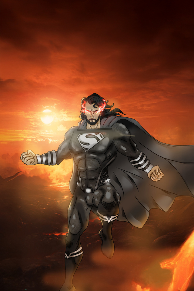 640x960 The Rebirth If Superman Wearing Black Suit iPhone 4, iPhone 4S ...