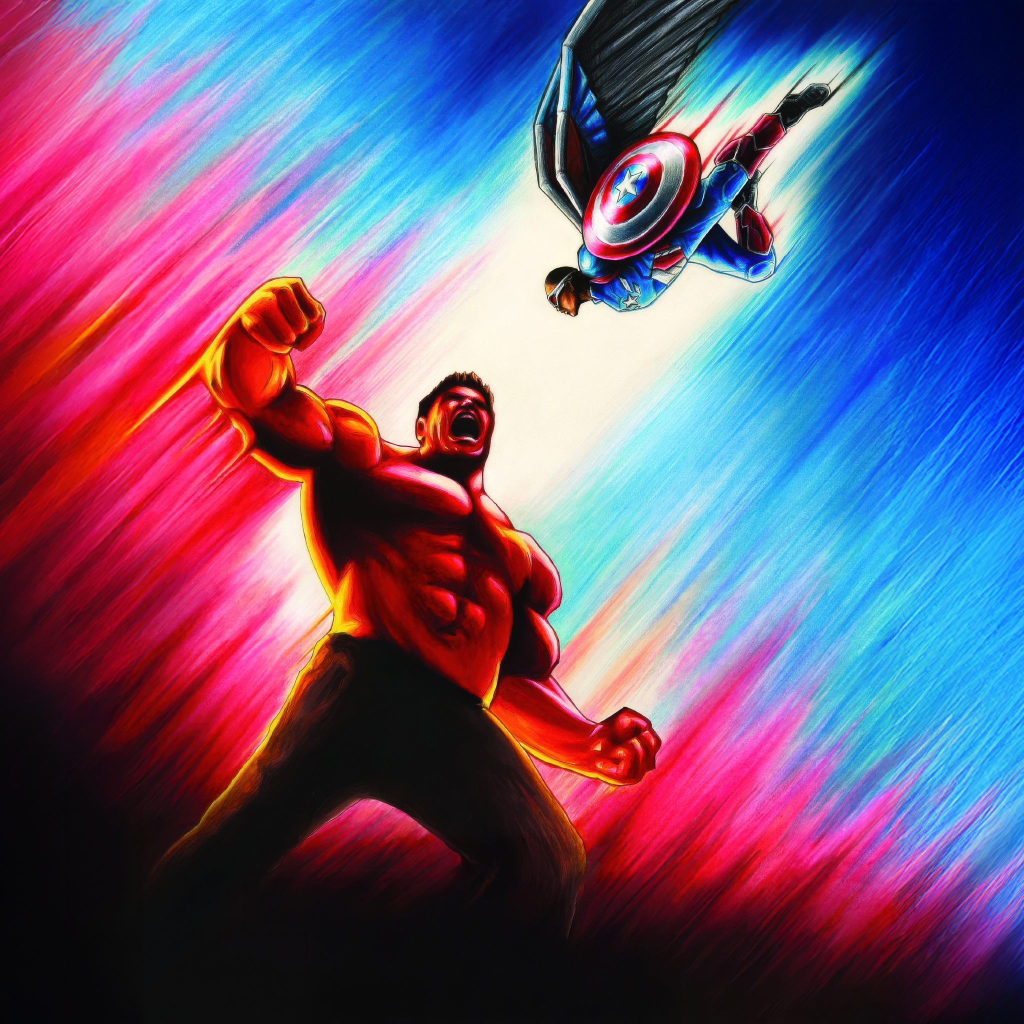 2048x2048 The Rise Of The Captain America X Hulk Ipad Air ,HD 4k ...