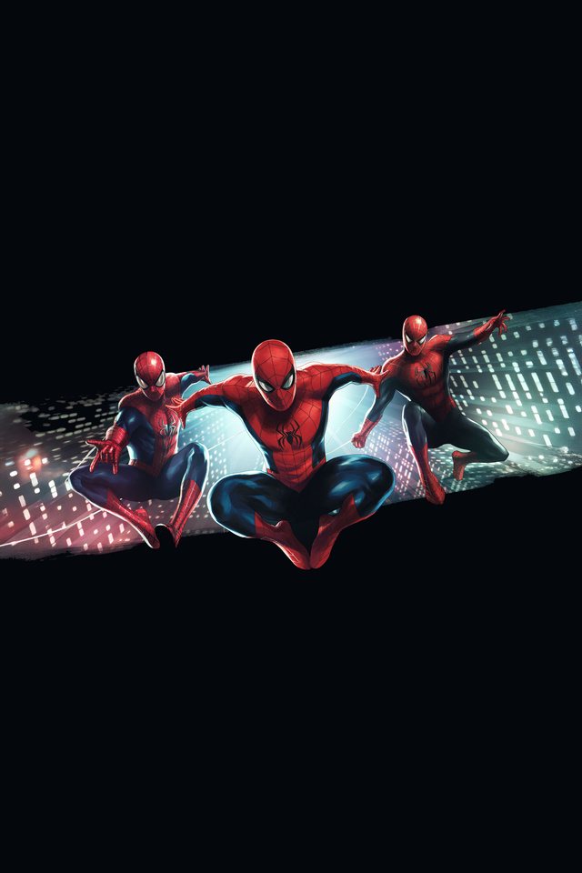 640x960 The Spider Verse Team Up iPhone 4, iPhone 4S ,HD 4k Wallpapers ...