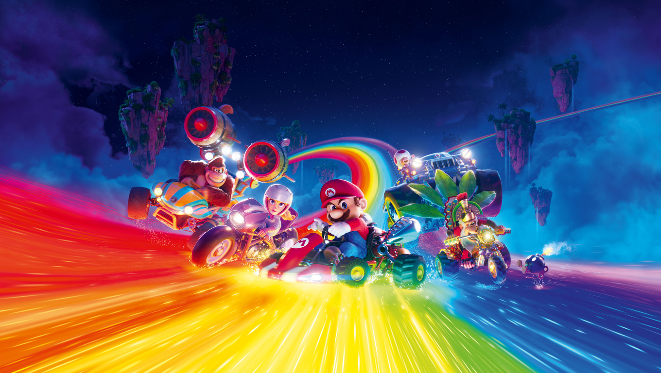 1360x768 The Super Mario Bros Movie Rainbow Road 15k Laptop HD ,HD 4k Wallpapers,Images ...