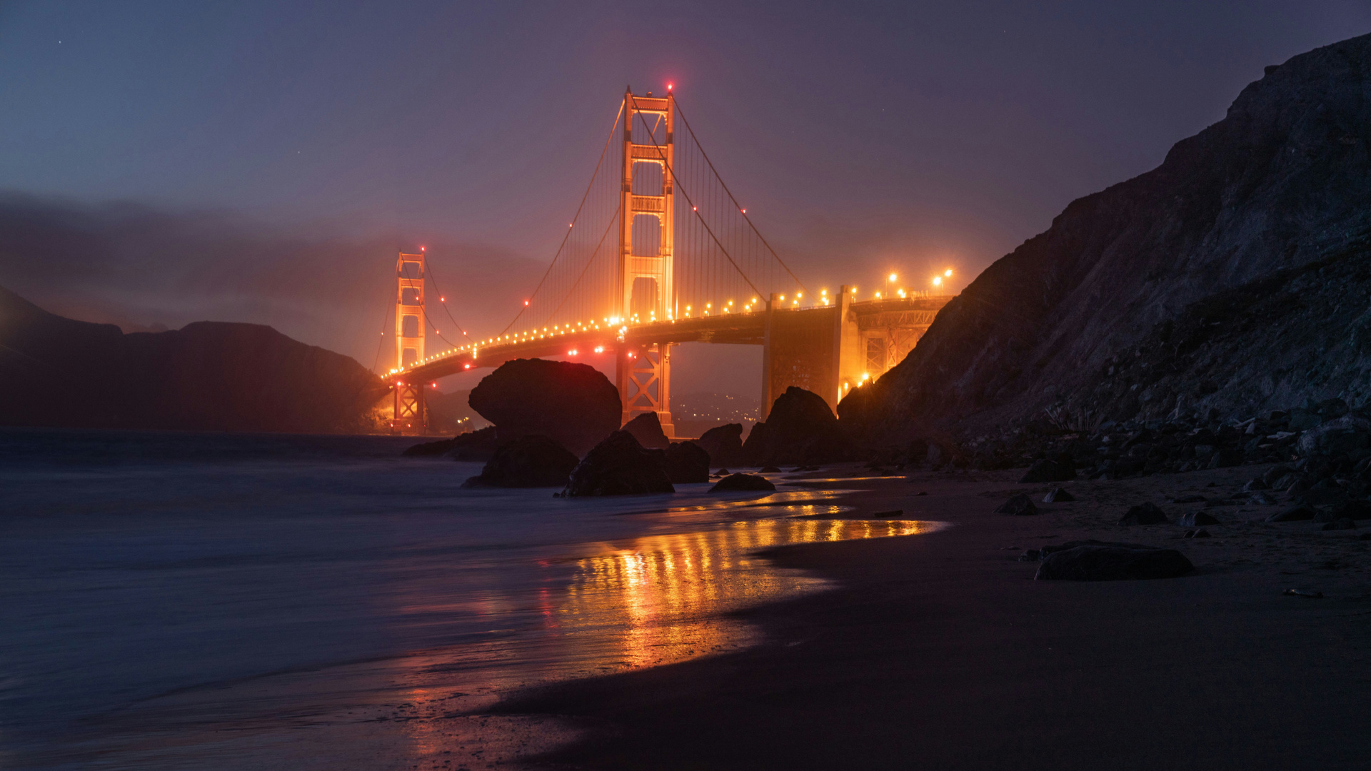1920x1080 The Wonderful Golden Gate Bridge In The Blue Hour Laptop Full ...