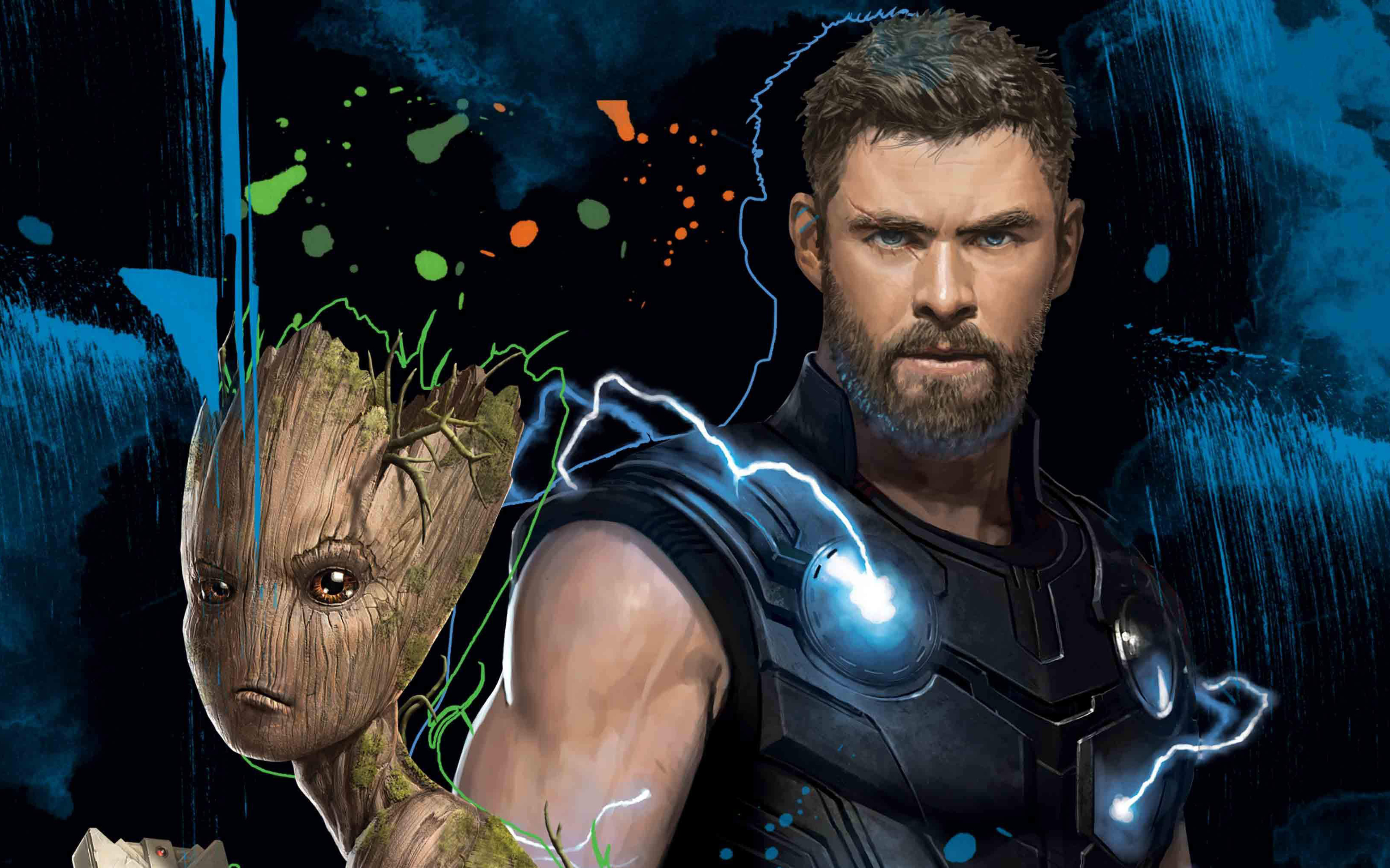 3840x2400 Thor And Groot 4k 4K ,HD 4k Wallpapers,Images,Backgrounds ...