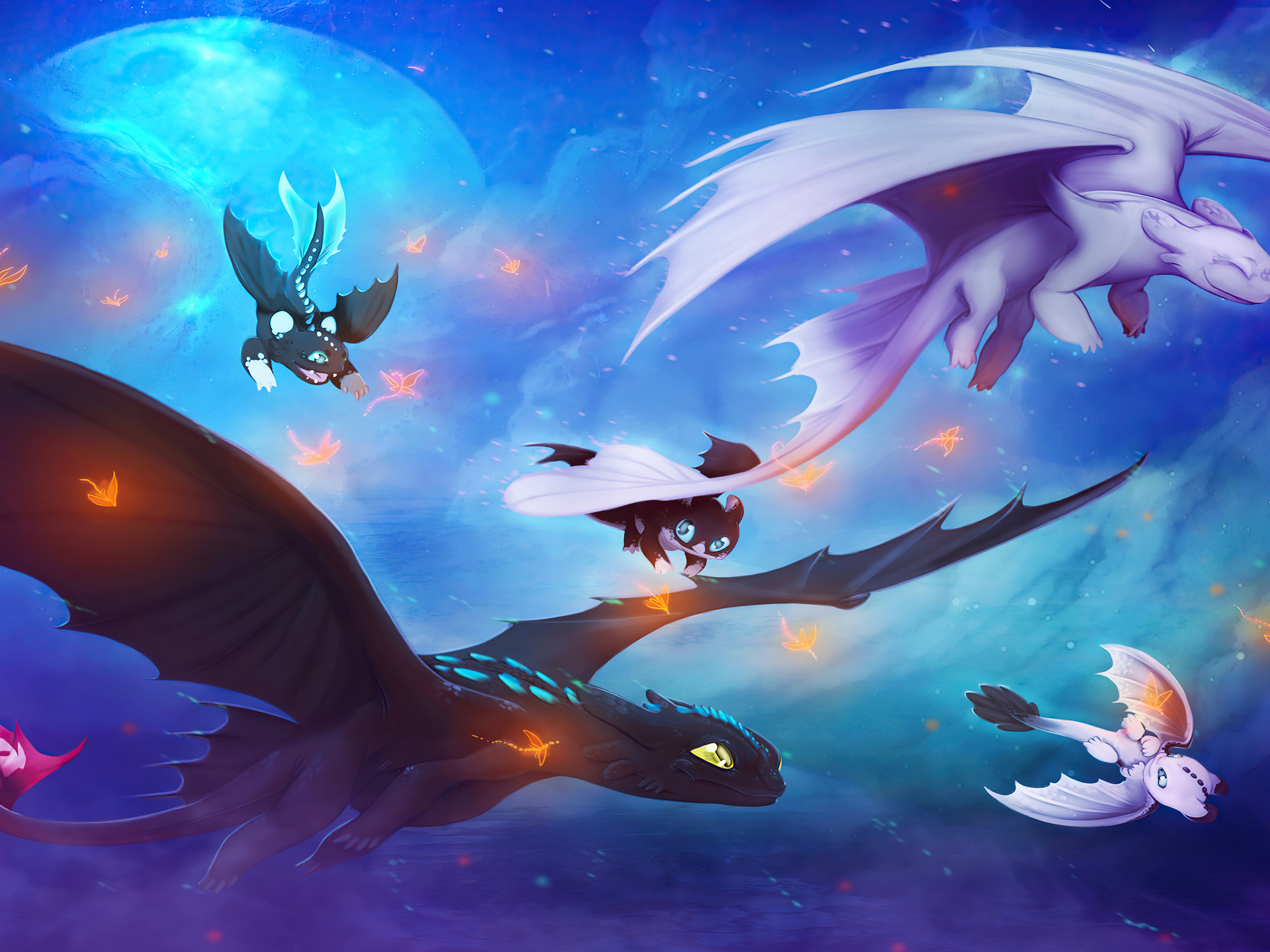 1920x1440 Toothless And His Family 1920x1440 Resolution HD 4k ...