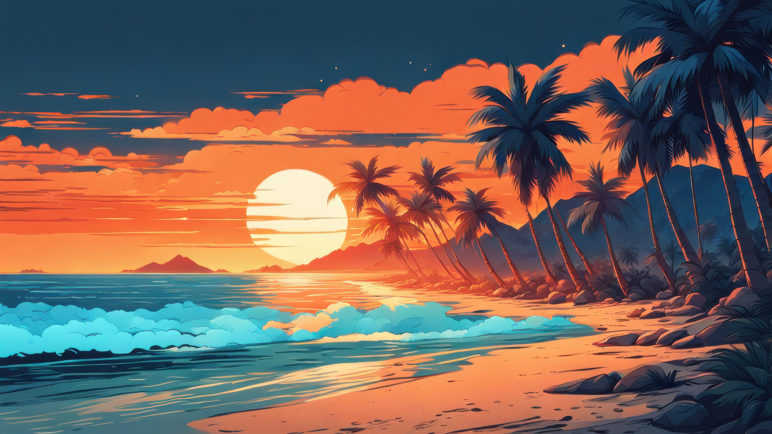2560x1440 Tropical Paradise Sunset 1440P Resolution ,HD 4k Wallpapers ...