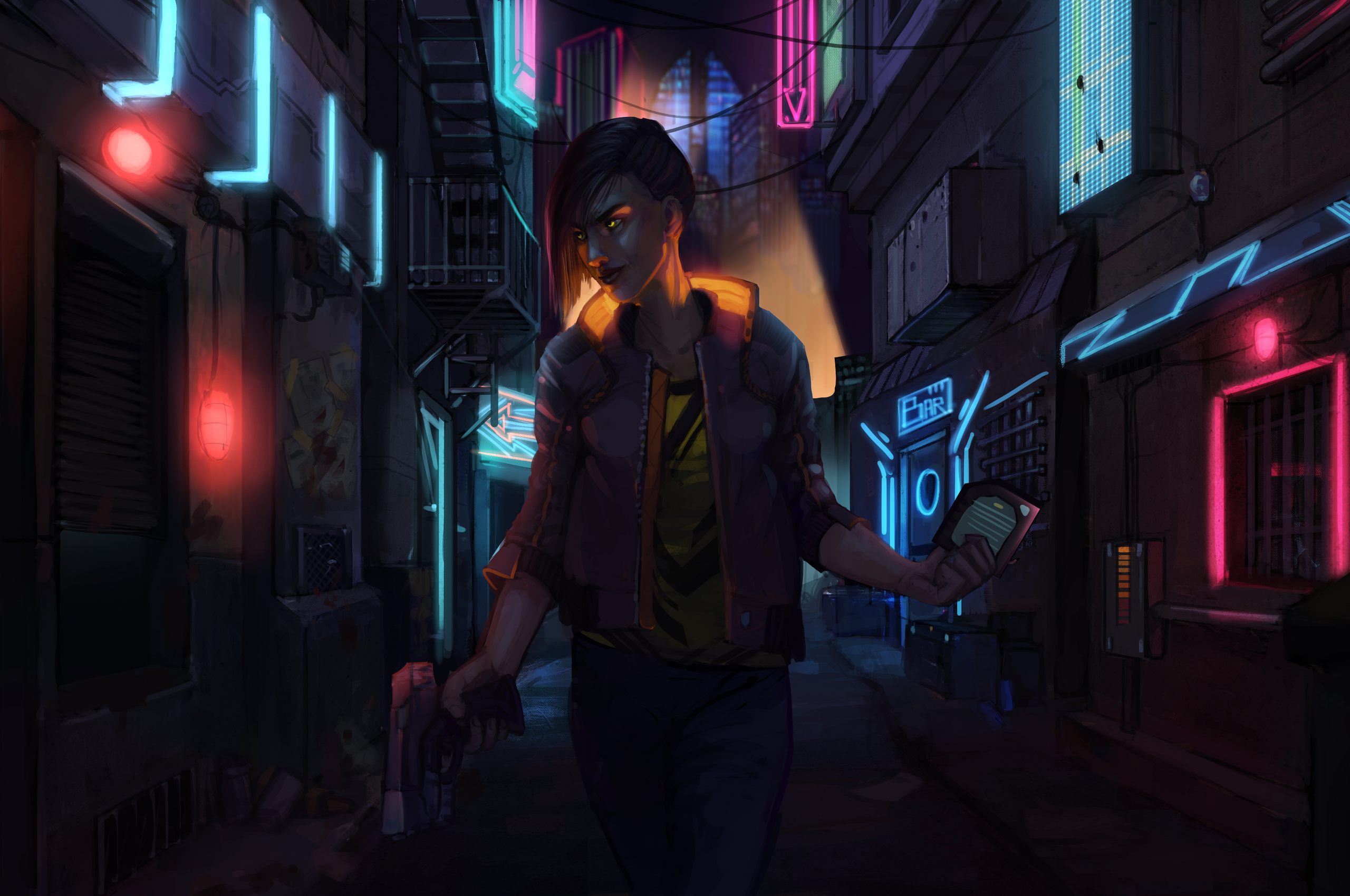 2560x1700 V On Streets Of Cyberpunk 2077 Chromebook Pixel ,HD 4k ...