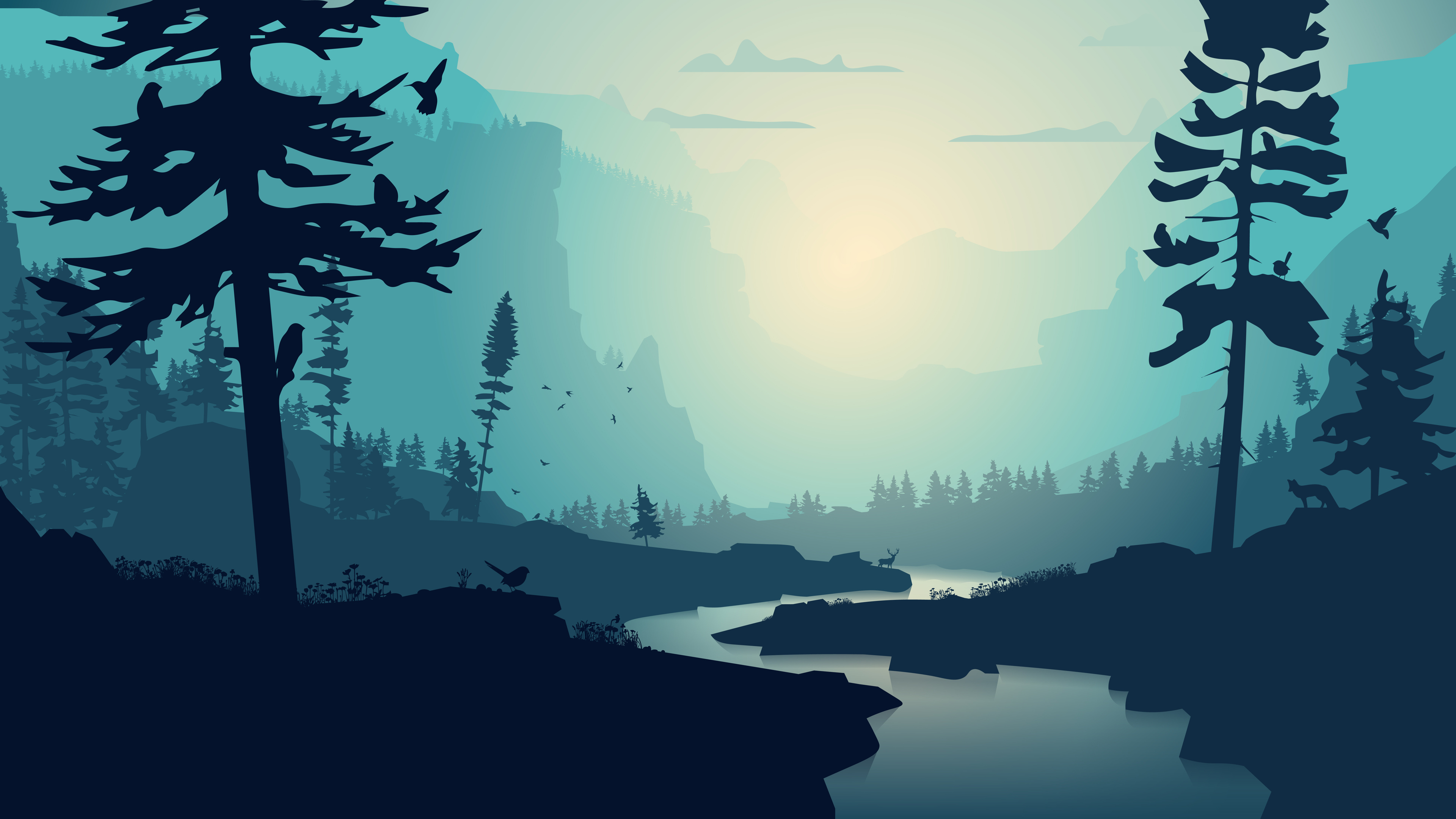 3840x2160 Valley River Minimal 8k 4K ,HD 4k Wallpapers,Images ...