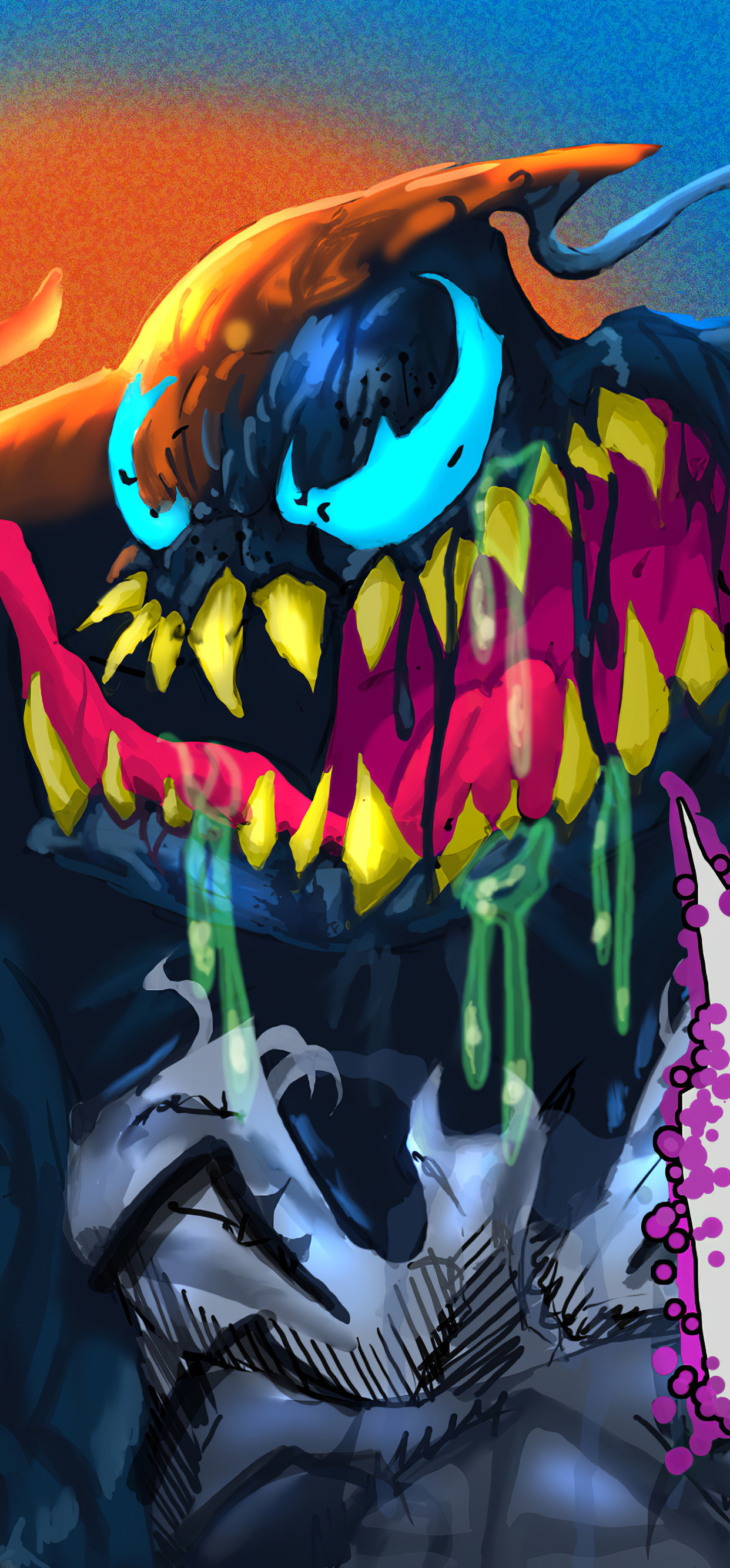 1242x2668 Venom Colorful Art 4k Iphone XS MAX ,HD 4k Wallpapers,Images ...