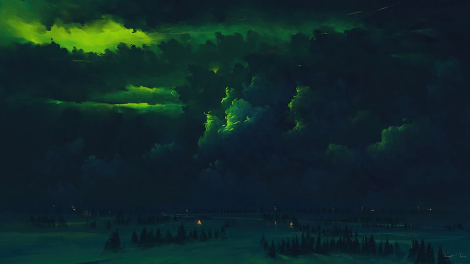 960x540 Verdant Sky Clouds Aurora 4k 960x540 Resolution HD 4k ...