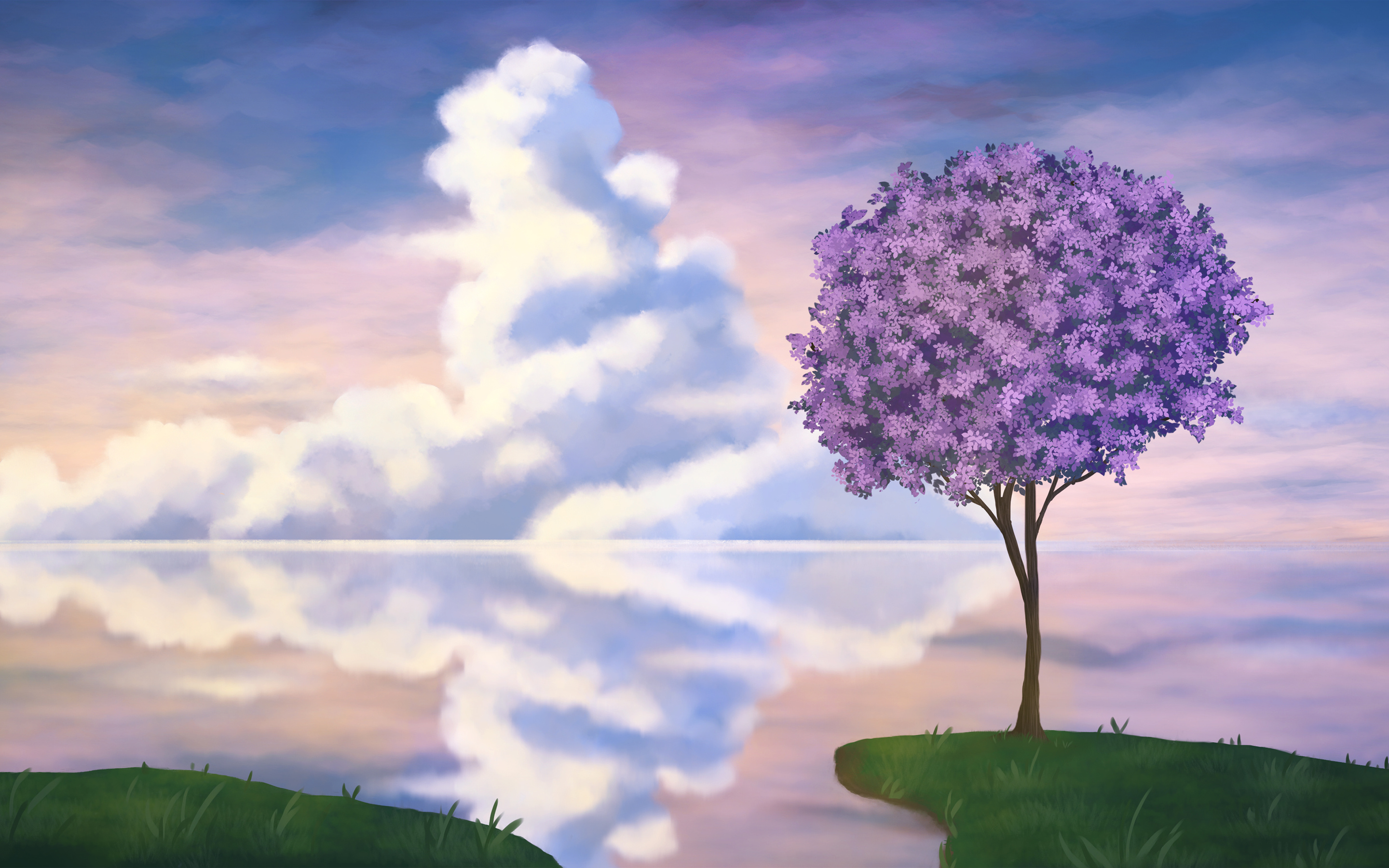 2880x1800 Violet Tree Paradise Reflection Macbook Pro Retina ,HD 4k ...