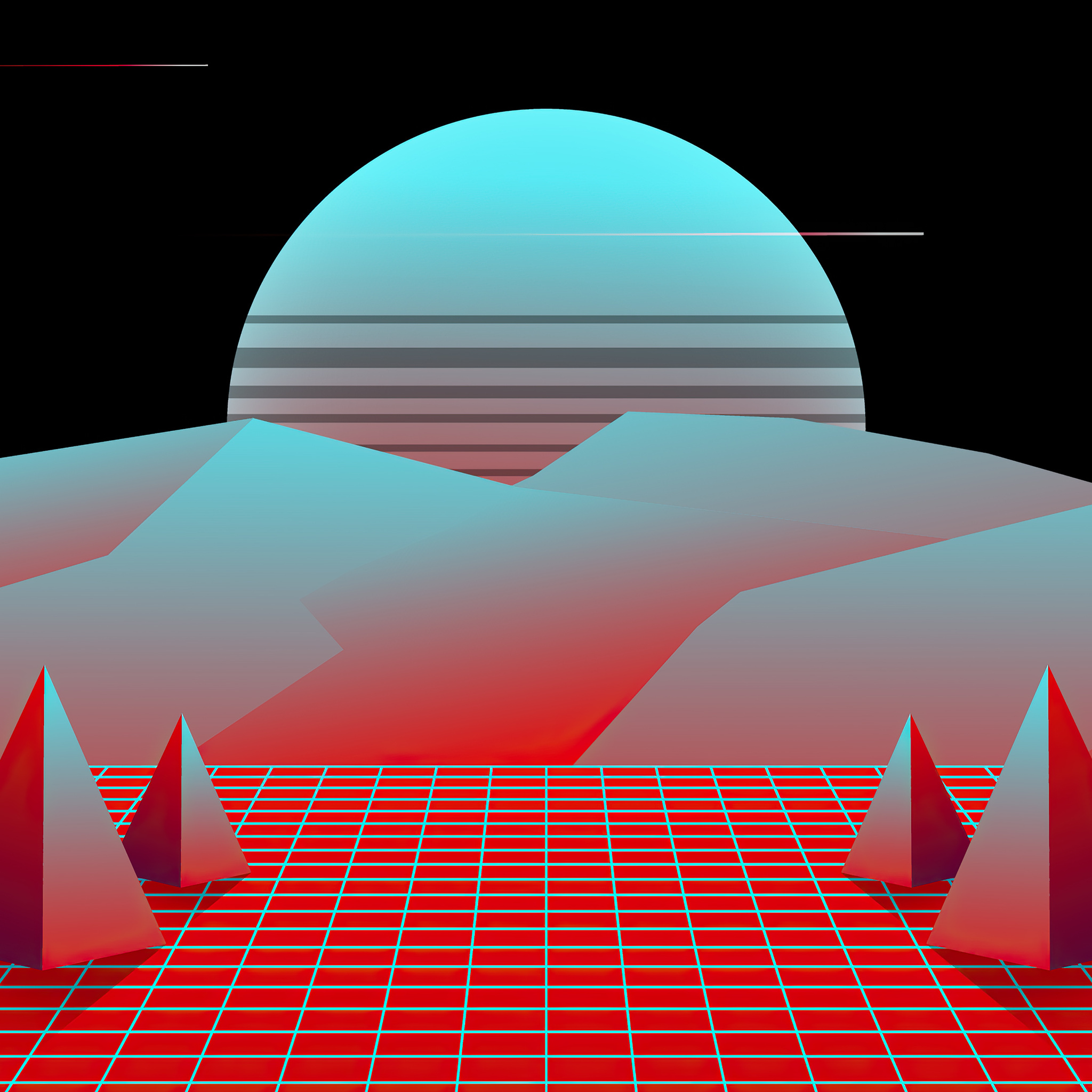 2048x2048 Wave Synth Style 4k Ipad Air HD 4k Wallpapers, Images ...