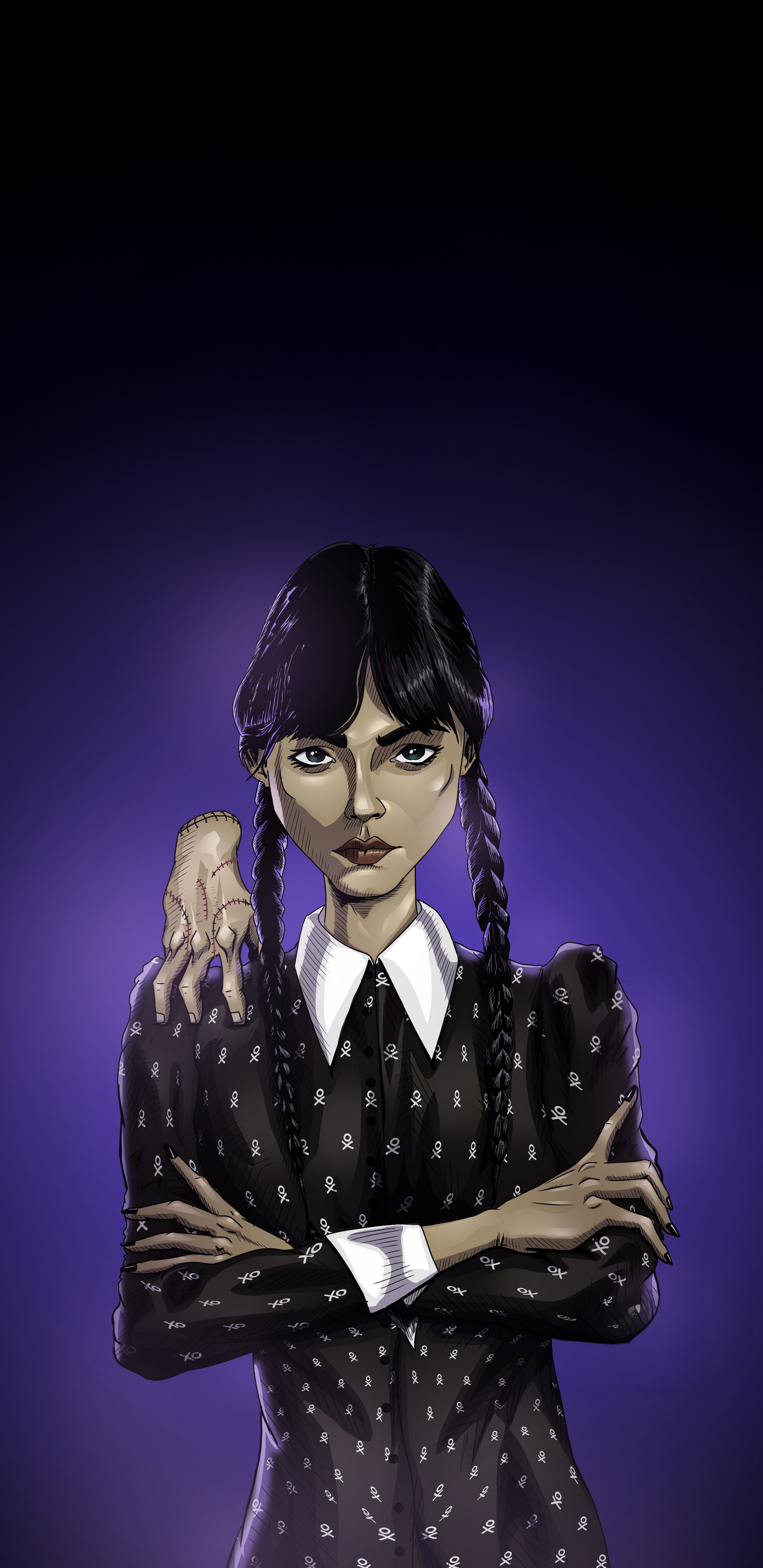 1440x2960 Wednesday Addams With Thing Samsung Galaxy Note 9,8, S9,S8,S8 ...