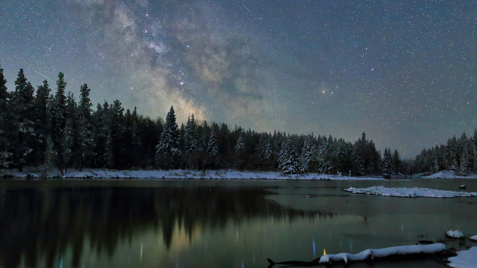 960x540 Winter Snow Milky Way Dark Horse 4k 960x540 Resolution HD 4k ...