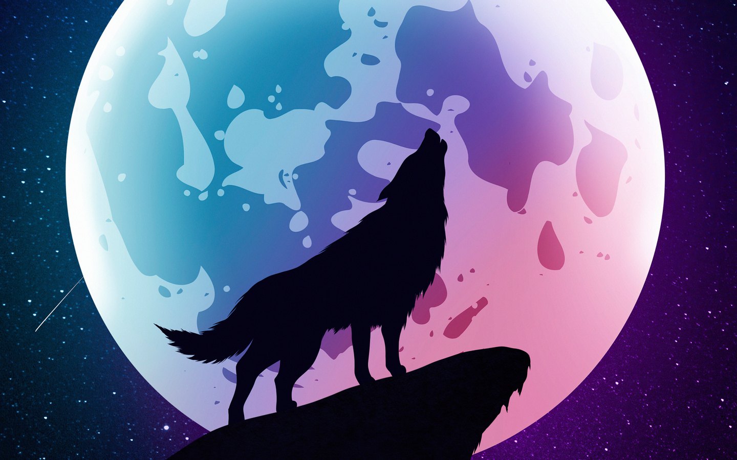 Anime Wolf Howling At The Moon Wallpaper