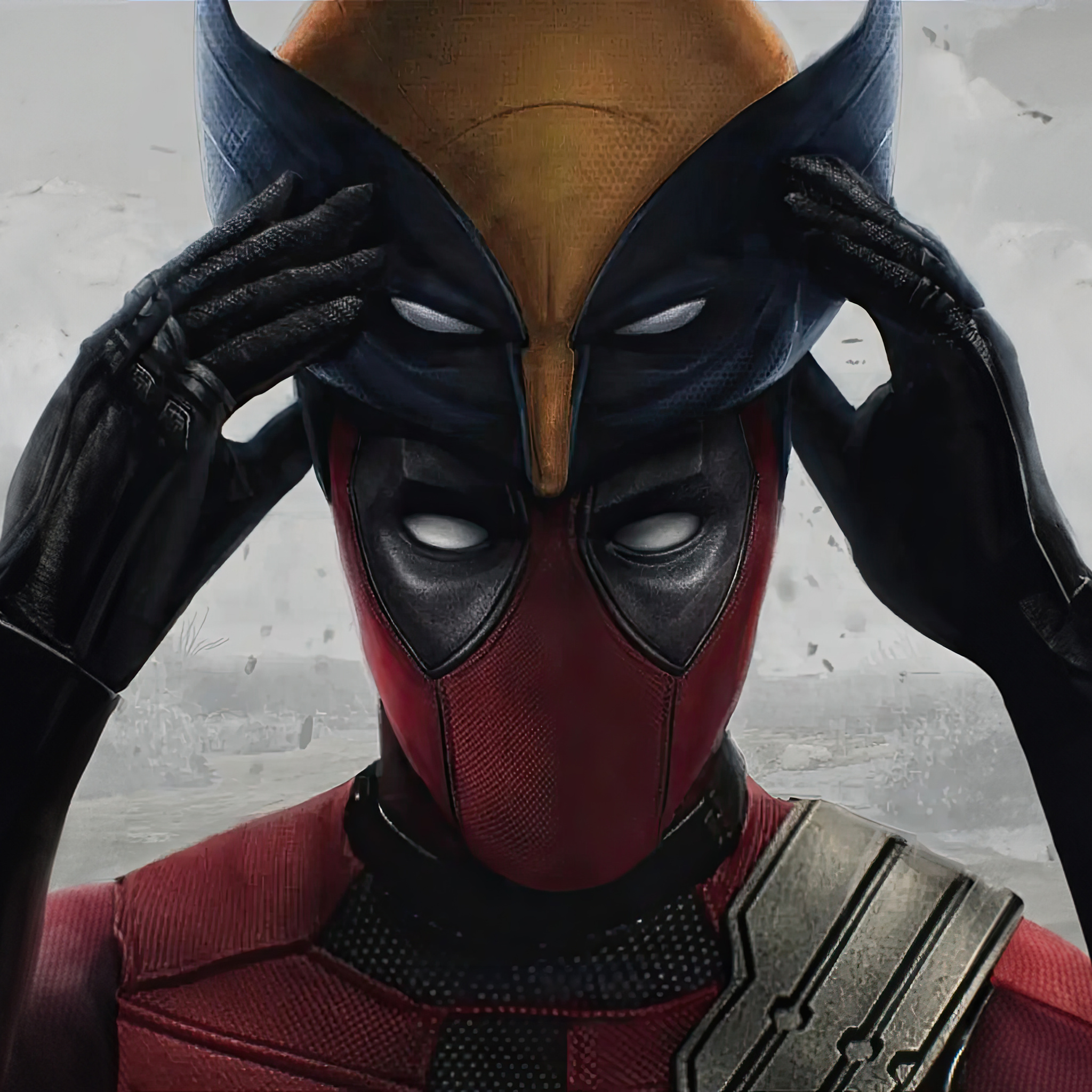 2048x2048 Wolverine And Deadpool Mask Off Ipad Air ,HD 4k Wallpapers ...