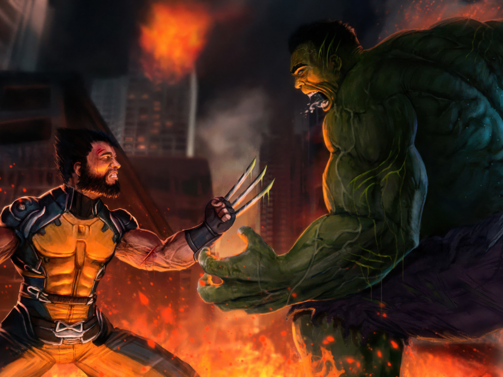 1600x1200 Wolverine Vs Hulk In Action Wallpaper,1600x1200 Resolution HD ...