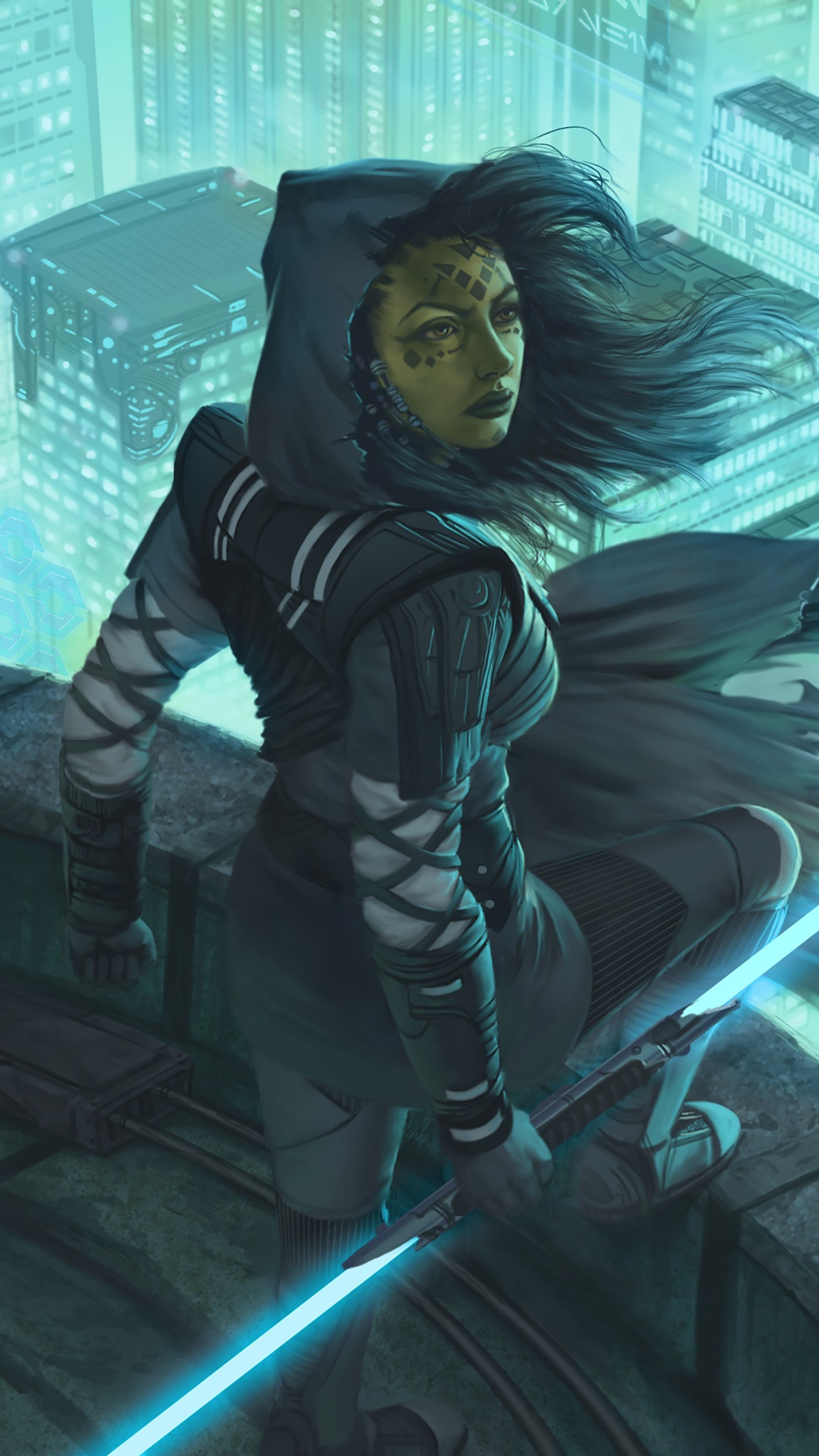 2160x3840 Women With Lightsaber Star Wars Sony Xperia X,XZ,Z5 Premium ...